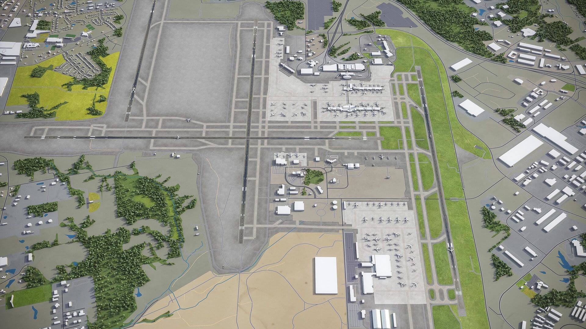 Cincinnati Northern Kentucky - CVG 3D Model by 3dcitymodels