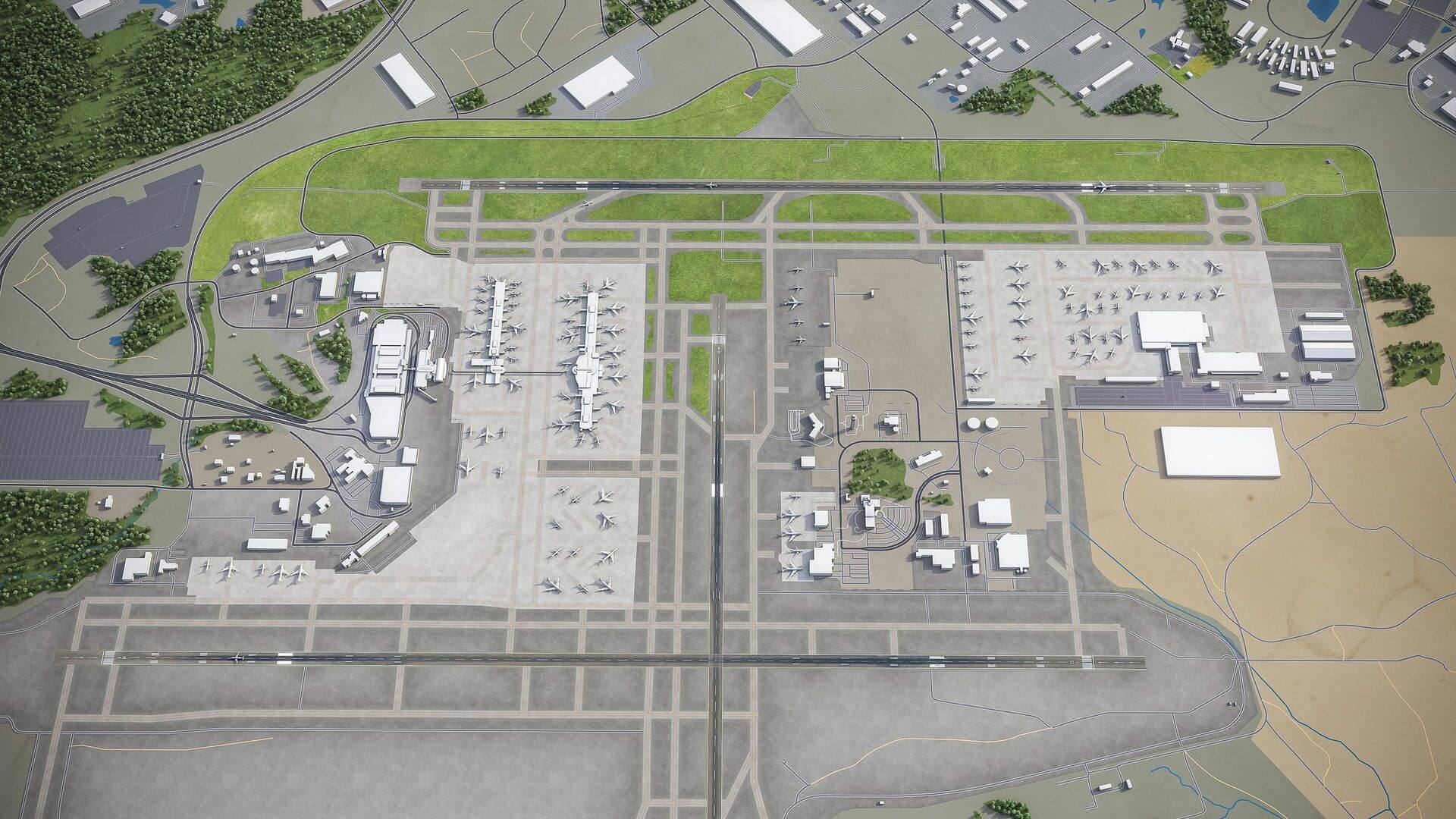 Cincinnati Northern Kentucky - CVG 3D Model by 3dcitymodels