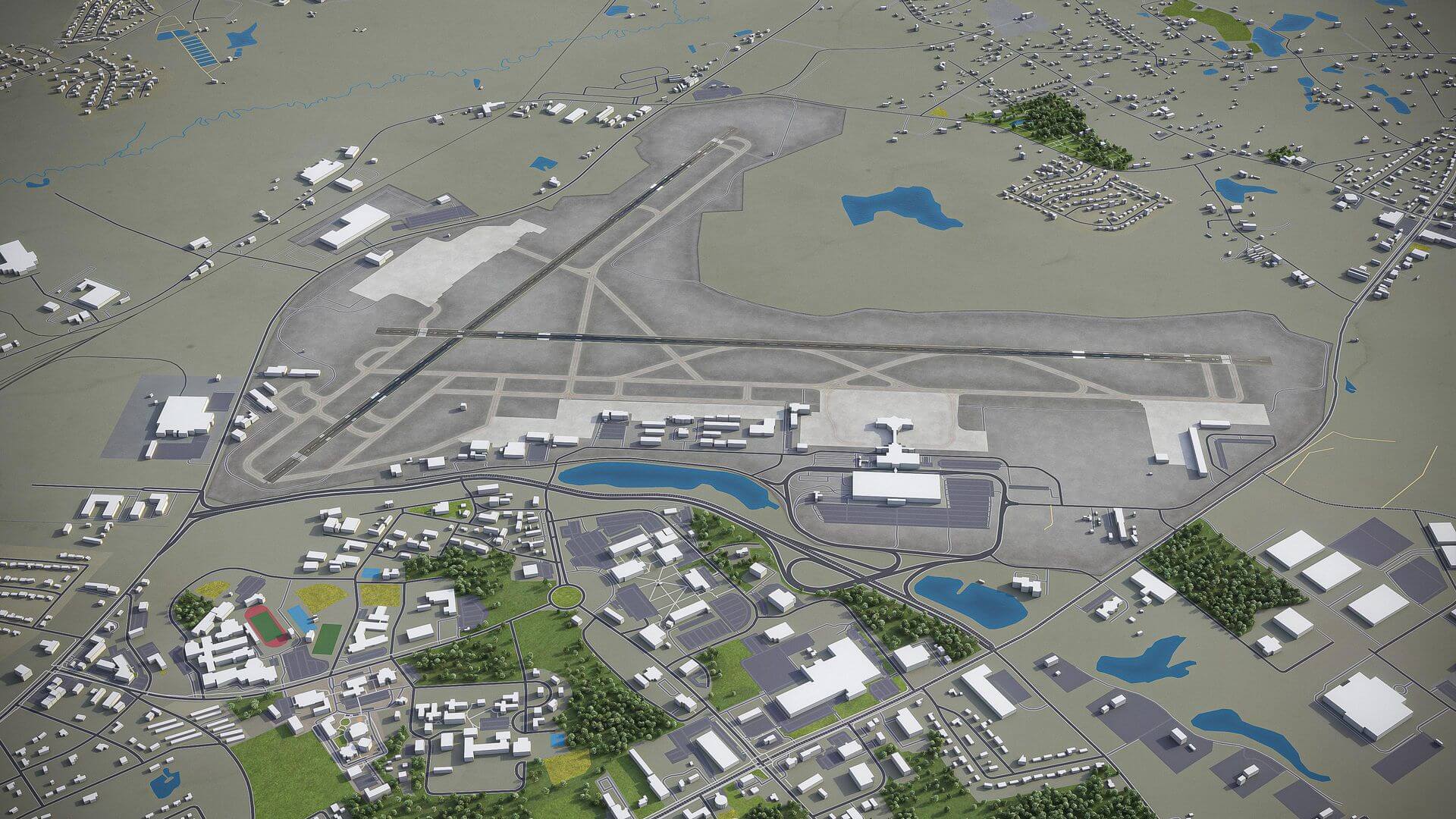 Columbia Metropolitan Airport - CAE 3D Model by 3dcitymodels