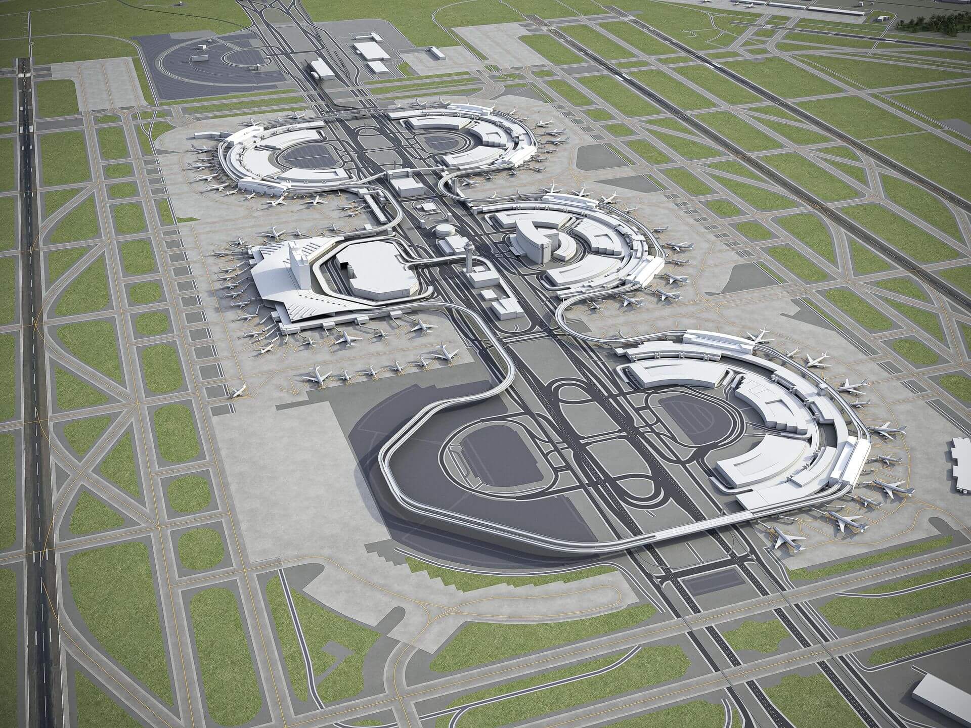 Dallas - Fort Worth International Airport - DFW 3D Model by 3dcitymodels