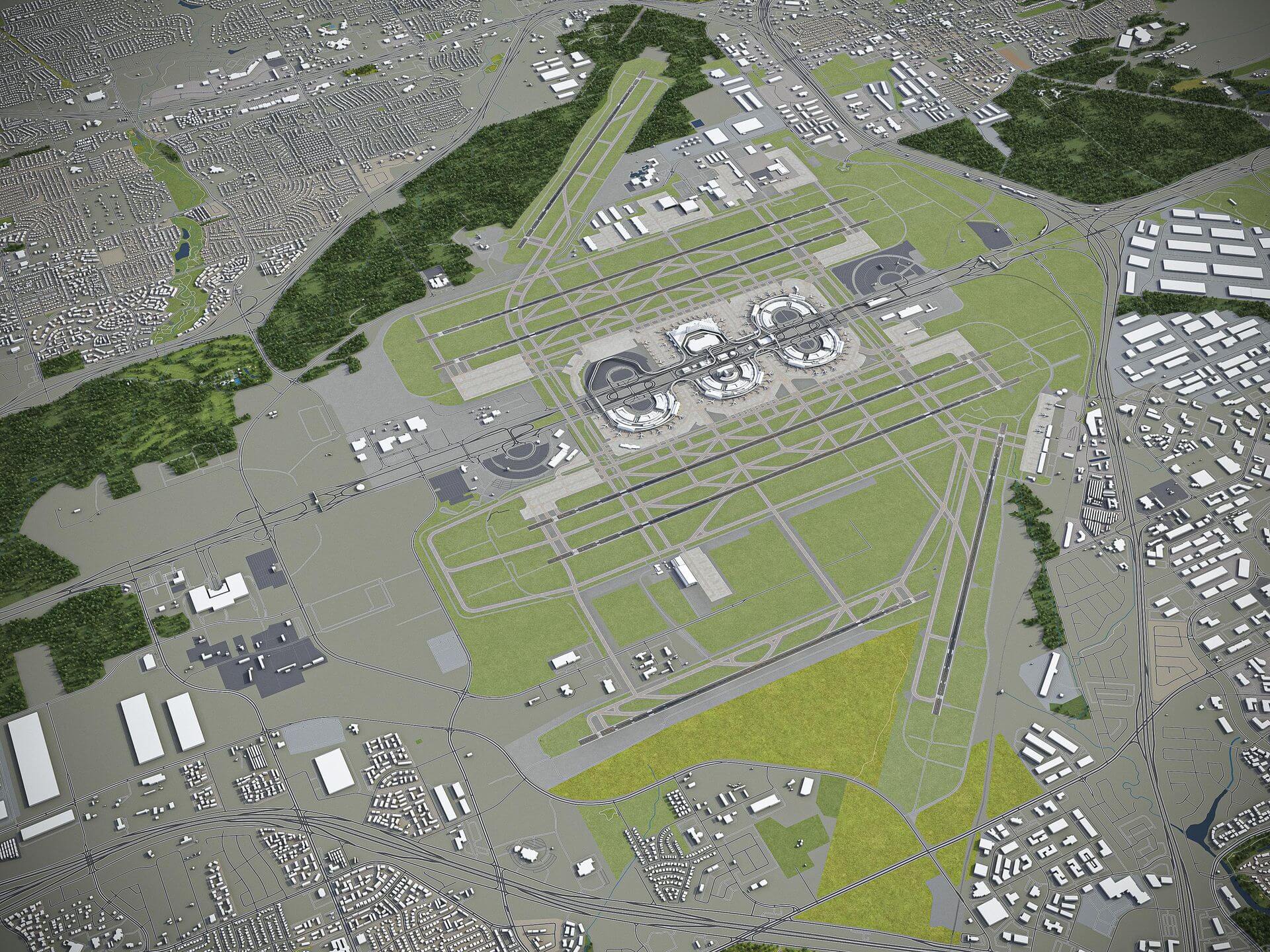 Dallas - Fort Worth International Airport - DFW 3D Model by 3dcitymodels