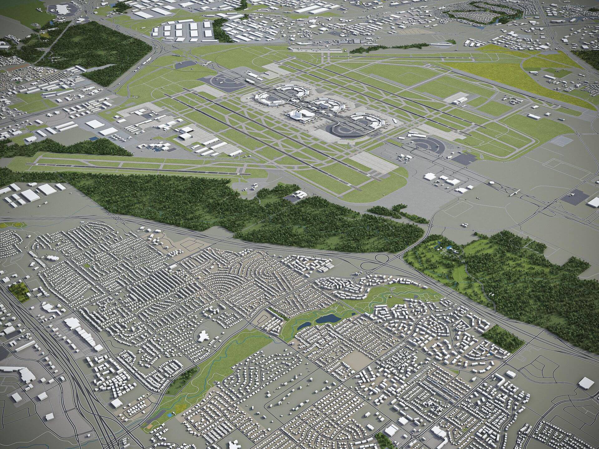 Dallas - Fort Worth International Airport - DFW 3D Model by 3dcitymodels