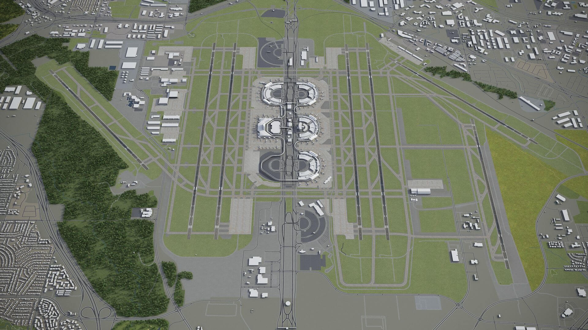Dallas - Fort Worth International Airport - DFW 3D Model by 3dcitymodels