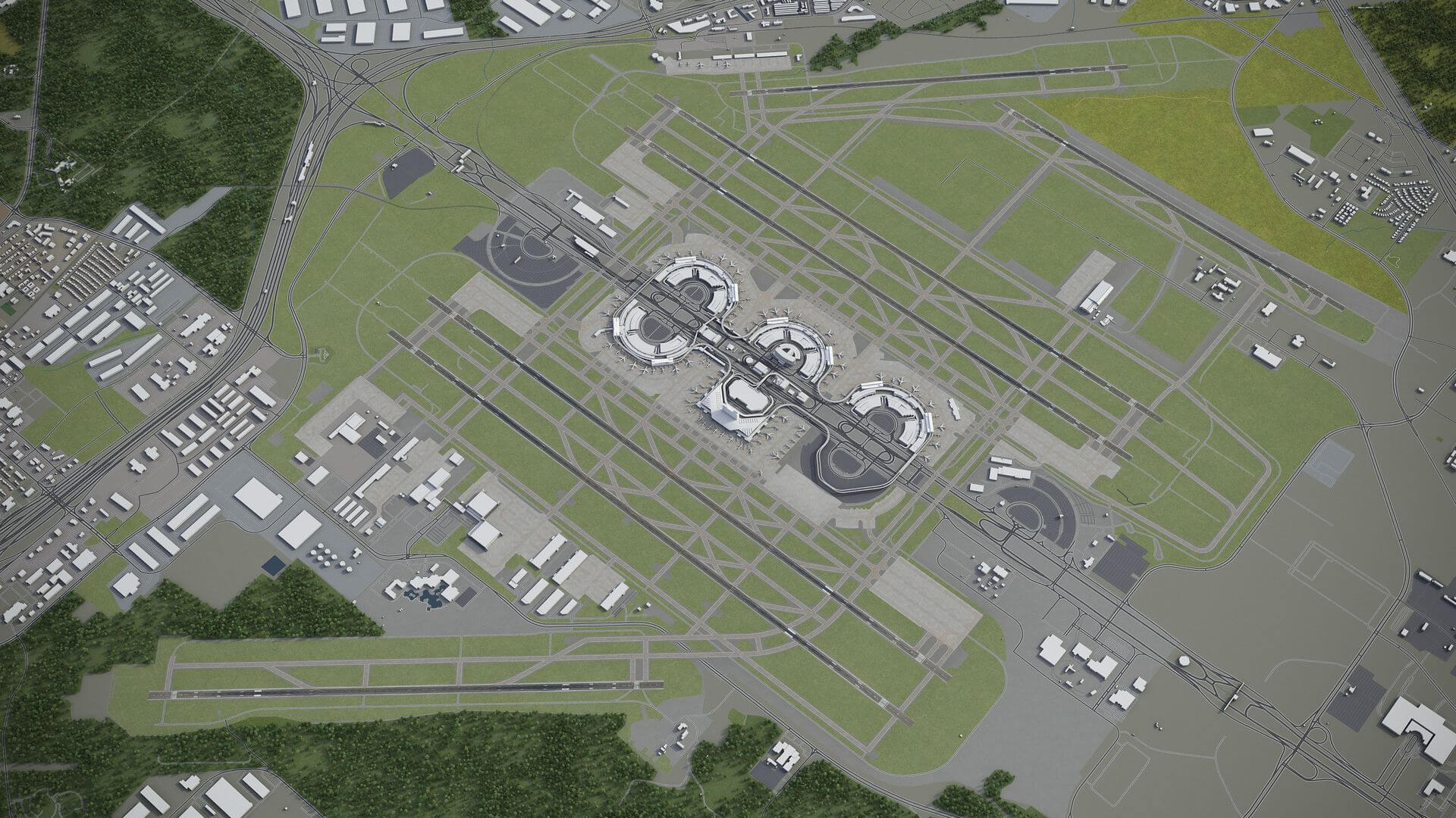 Dallas - Fort Worth International Airport - DFW 3D Model by 3dcitymodels