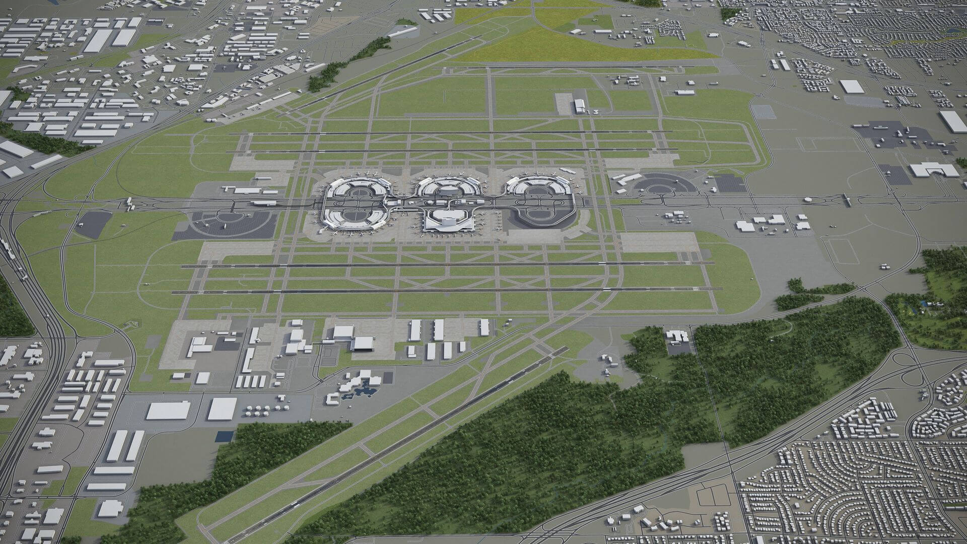 Dallas - Fort Worth International Airport - DFW 3D Model by 3dcitymodels