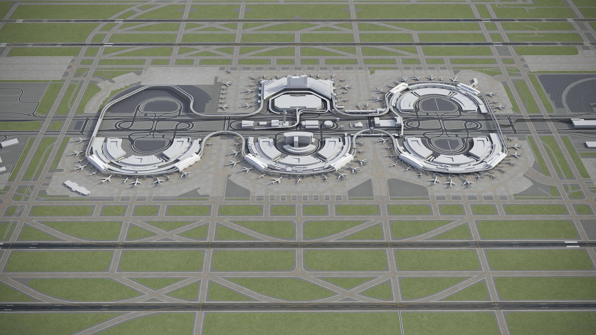 Dallas - Fort Worth International Airport - DFW 3D Model by 3dcitymodels