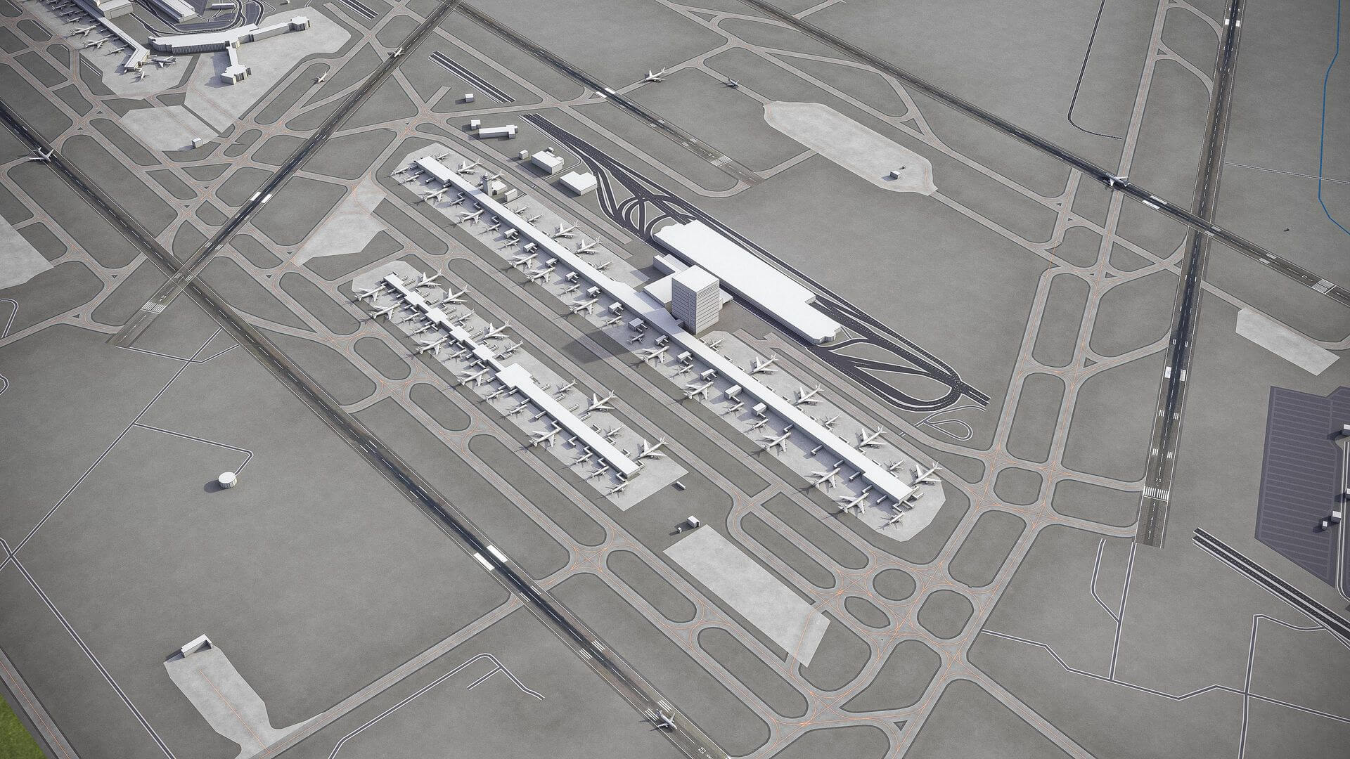 Detroit Metropolitan Wayne County Airport - DTW 3D Model by 3dcitymodels