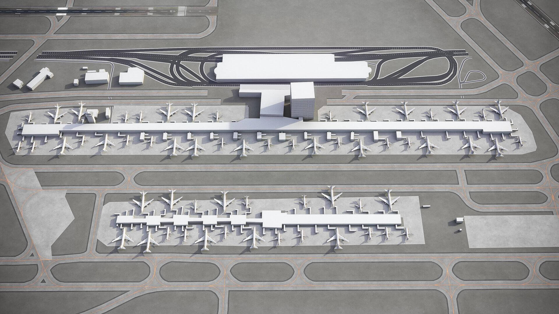 Detroit Metropolitan Wayne County Airport - DTW 3D Model by 3dcitymodels