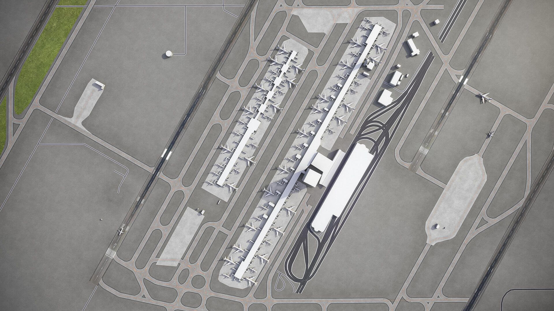 Detroit Metropolitan Wayne County Airport - DTW 3D Model by 3dcitymodels