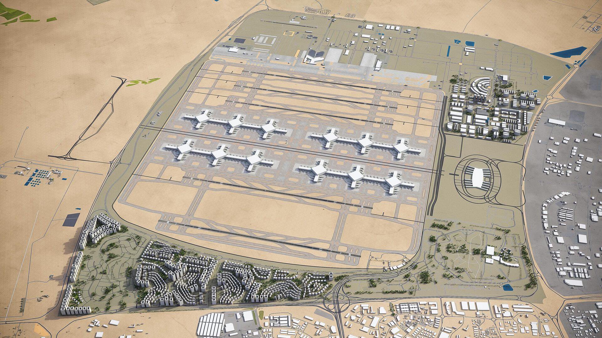 Dubai Al Maktoum International Airport - DWC 3D Model by 3dcitymodels