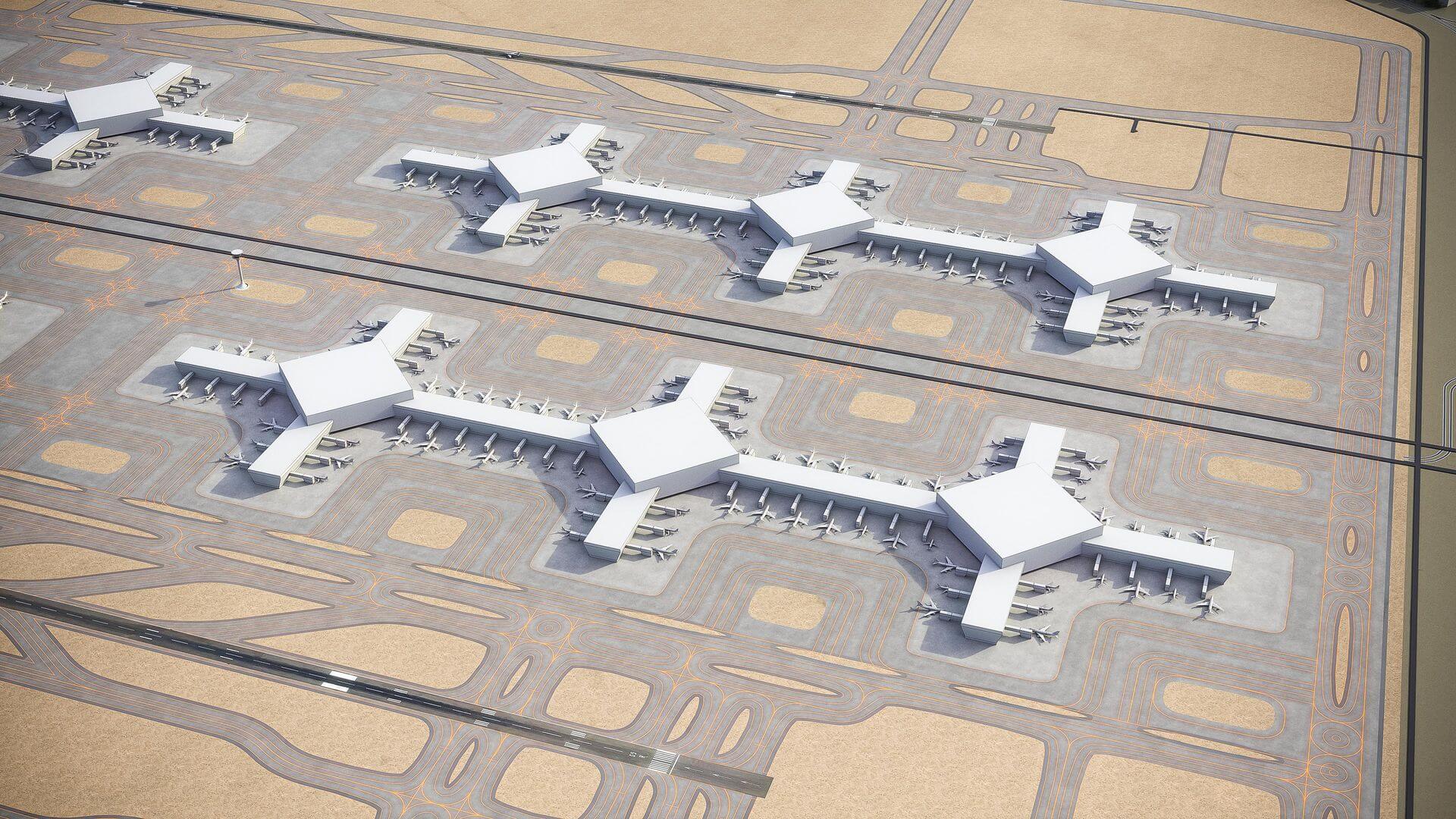 Dubai Al Maktoum International Airport - DWC 3D Model by 3dcitymodels