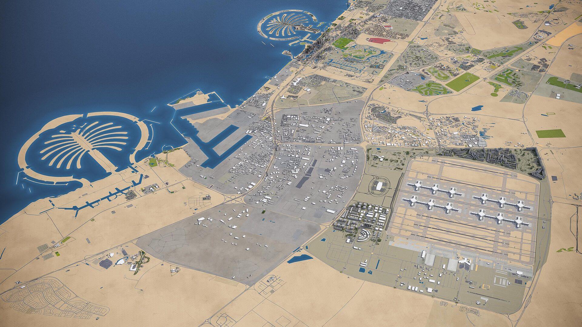Dubai Al Maktoum International Airport - DWC 3D Model by 3dcitymodels