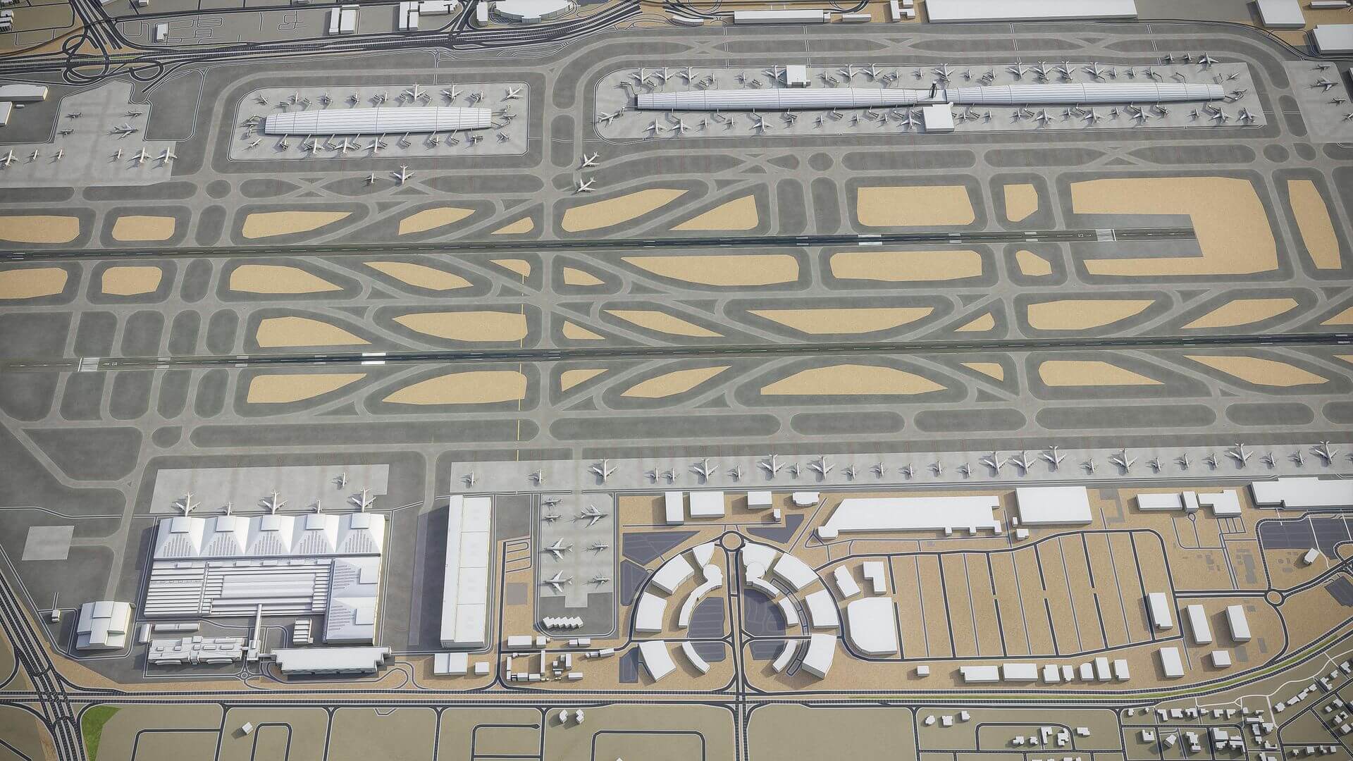 Dubai International Airport - DXB 3D Model by 3dcitymodels