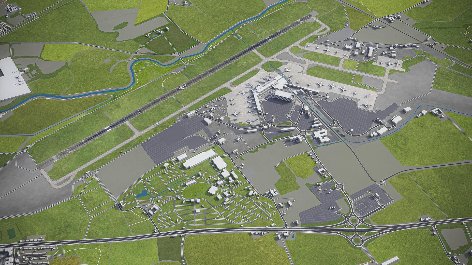 Edinburgh Airport - EDI 3D Model by 3dcitymodels