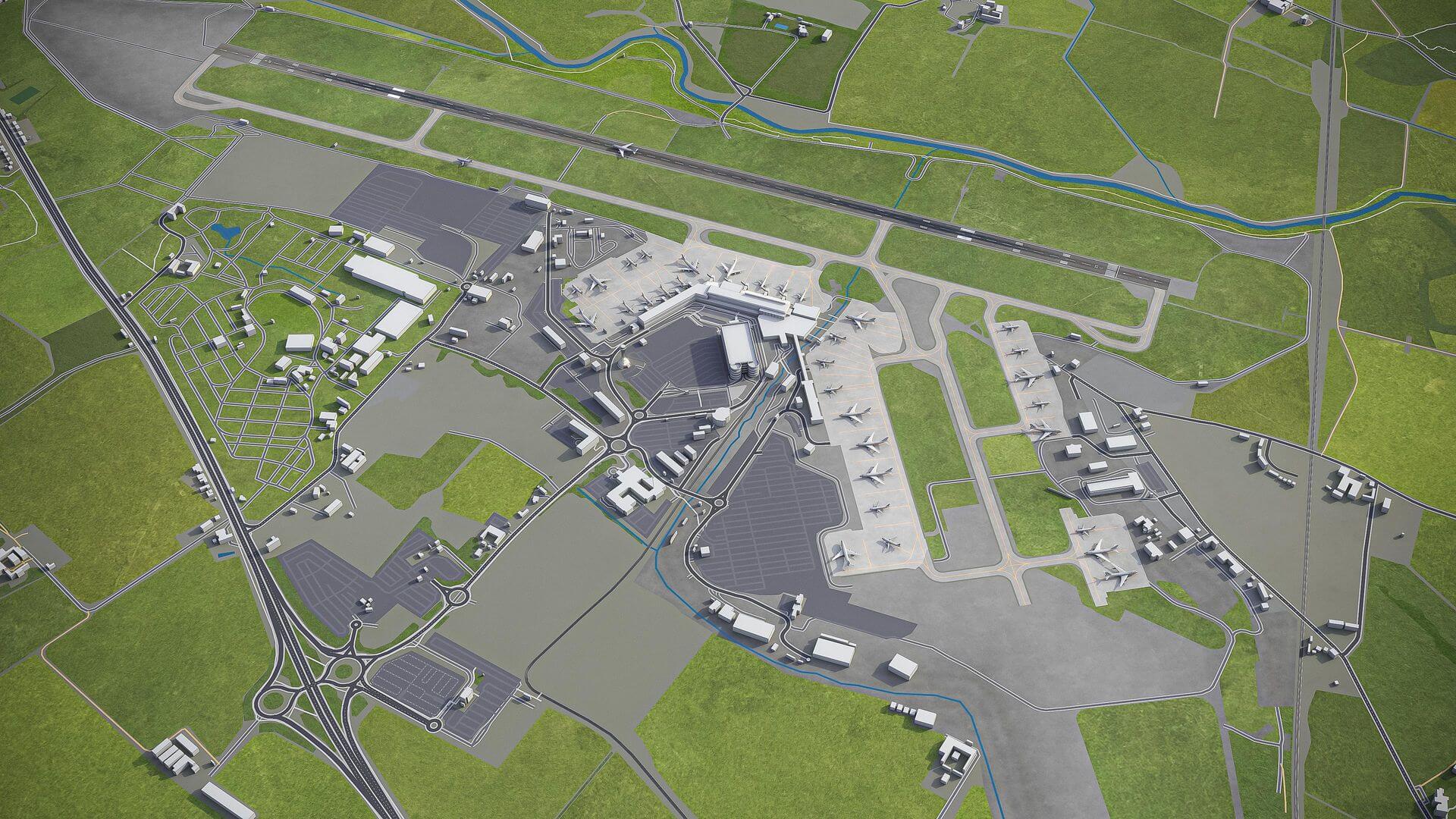 Edinburgh Airport - EDI 3D Model by 3dcitymodels
