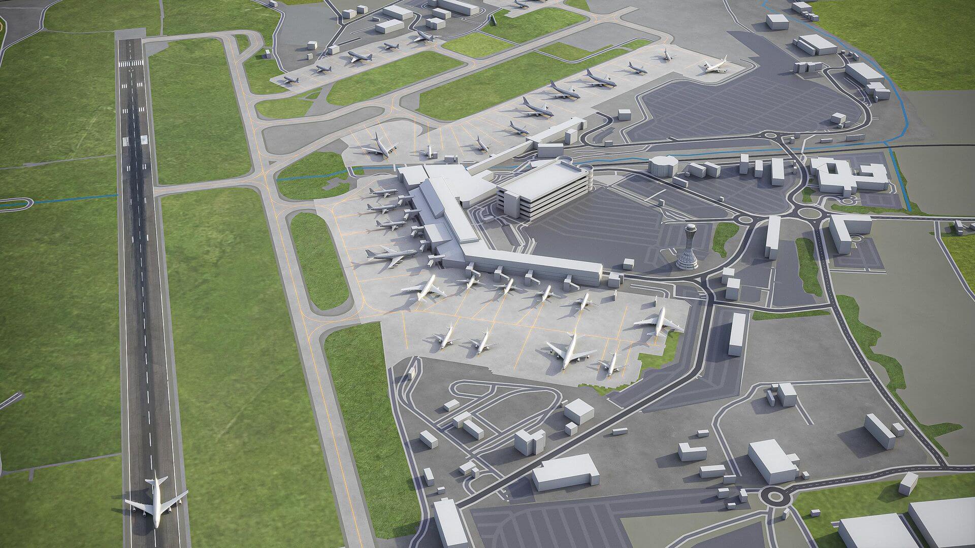 Edinburgh Airport - EDI 3D Model by 3dcitymodels
