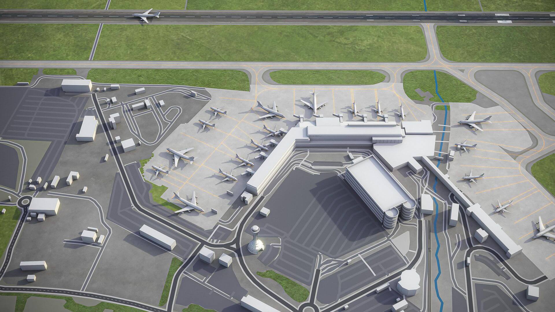 Edinburgh Airport - EDI 3D Model by 3dcitymodels