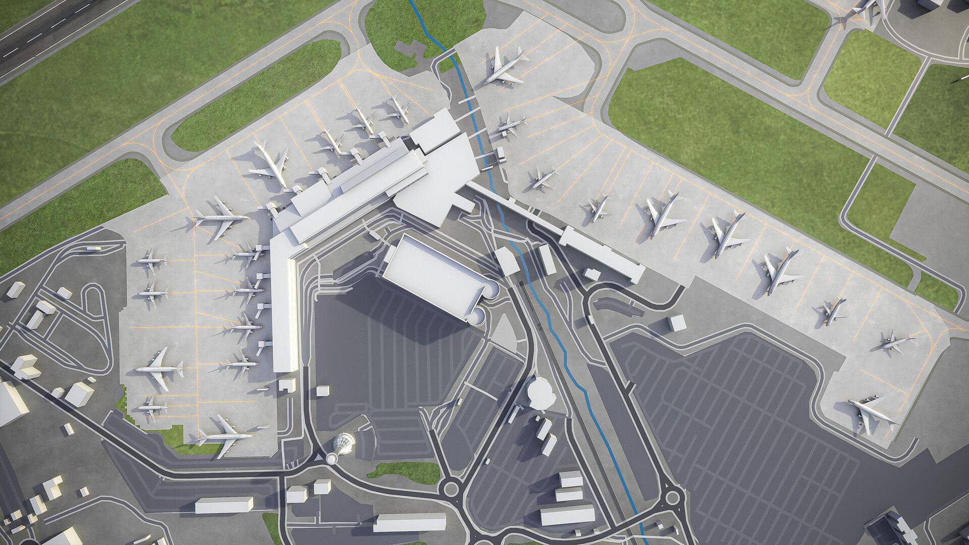 Edinburgh Airport - EDI 3D Model by 3dcitymodels