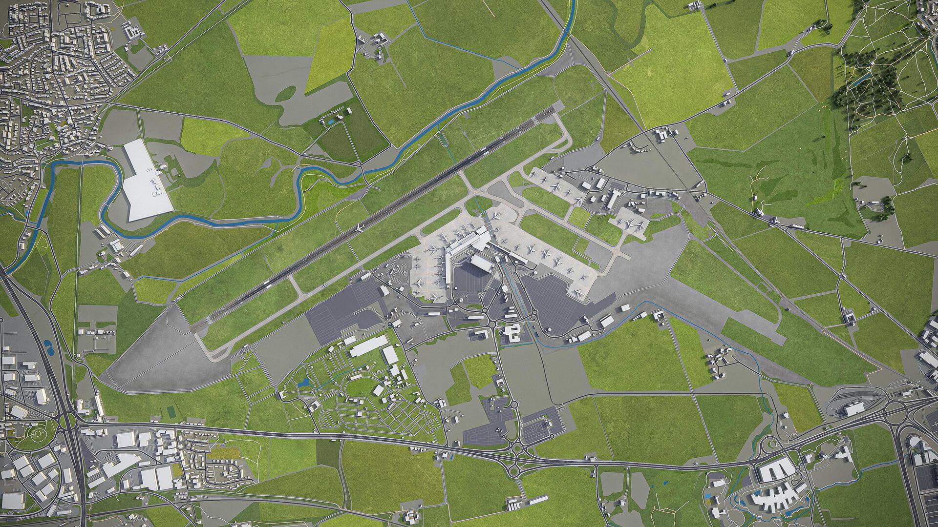 Edinburgh Airport - EDI 3D Model by 3dcitymodels