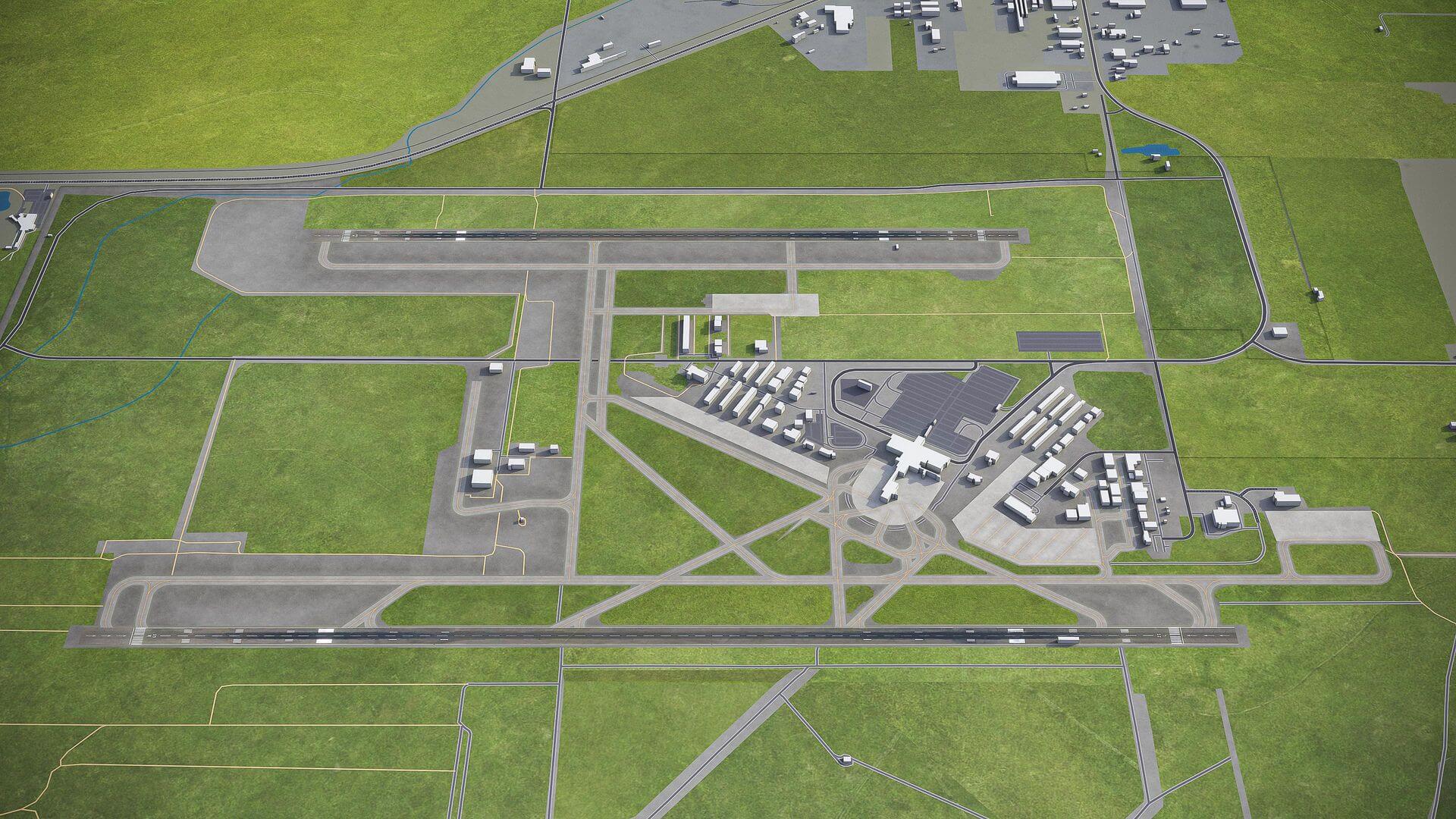 Eugene Airport - EUG 3D Model by 3dcitymodels