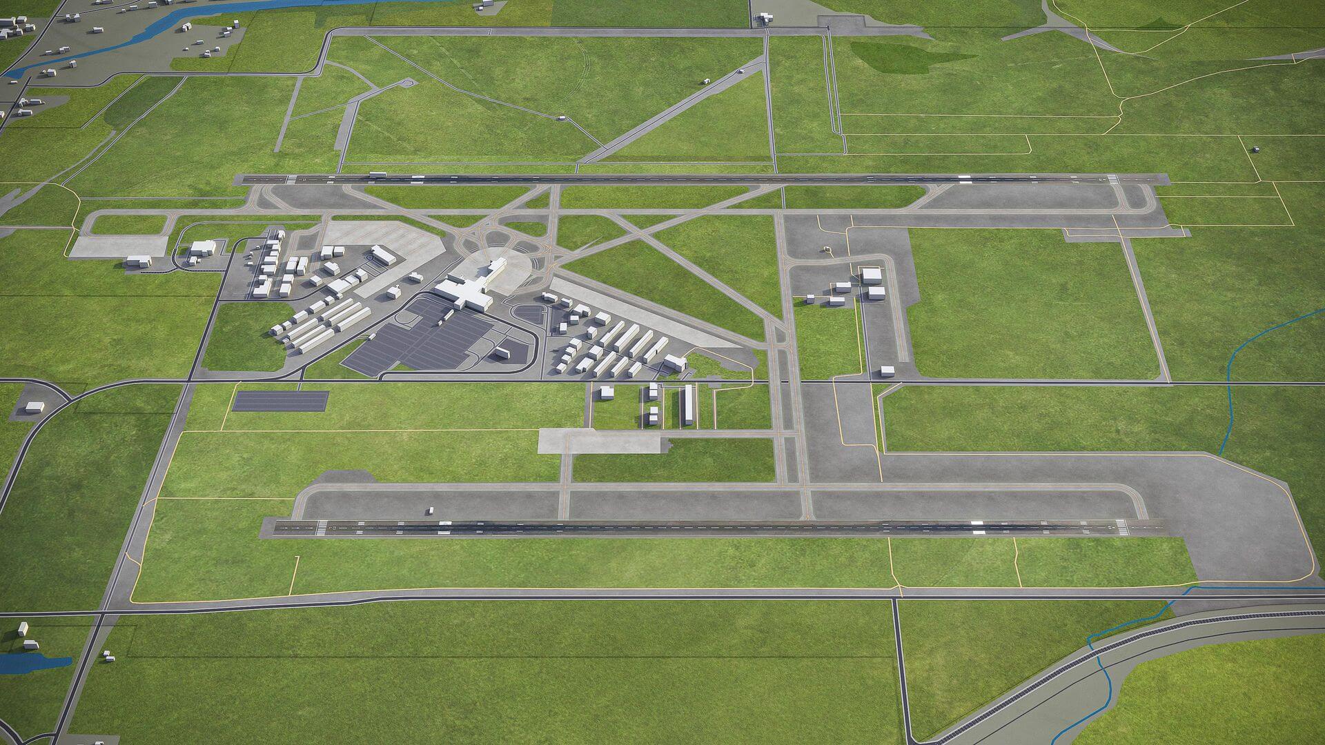 Eugene Airport - EUG 3D Model by 3dcitymodels