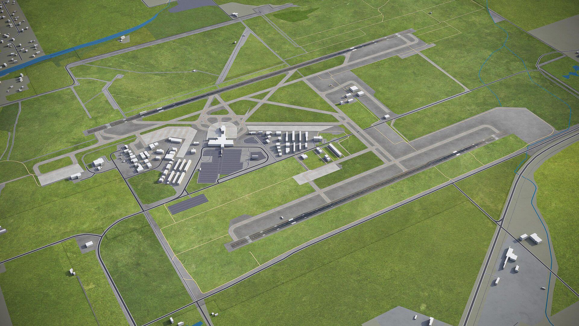 Eugene Airport - EUG 3D Model by 3dcitymodels