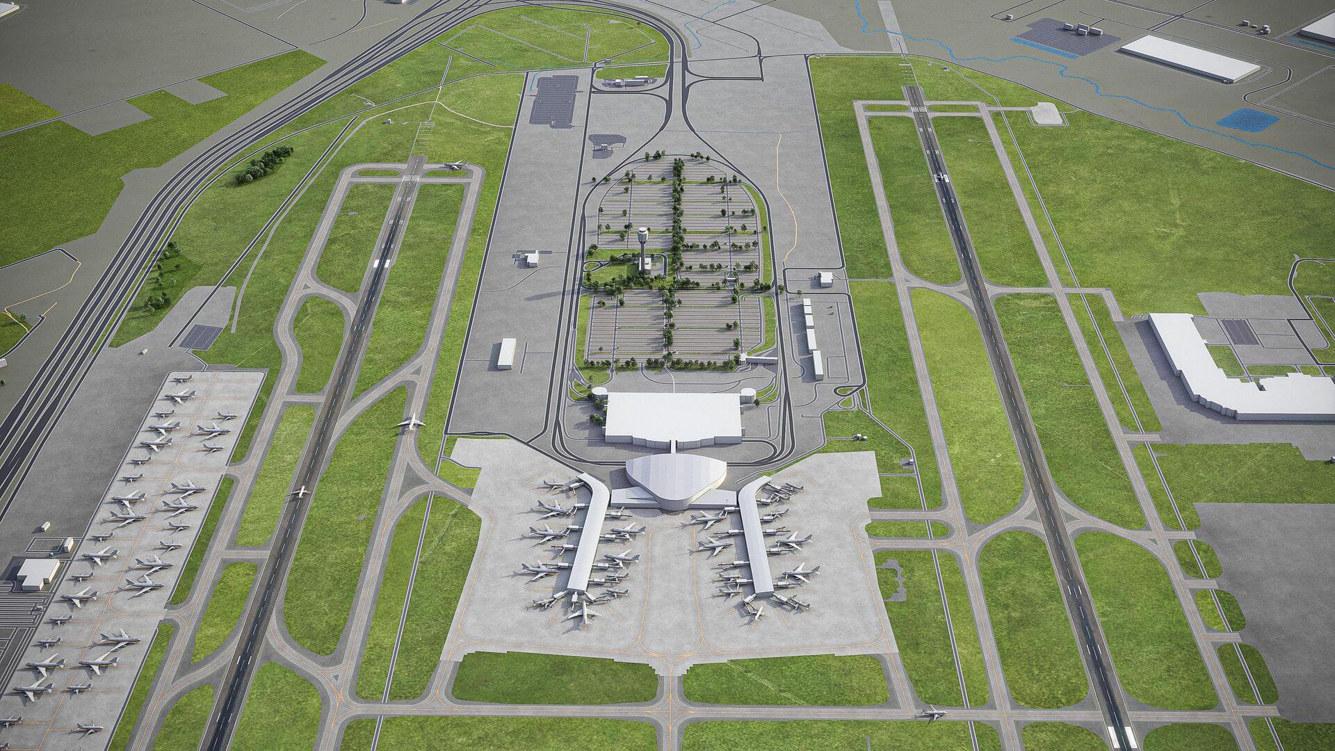 Indianapolis International Airport - IND 3D Model by 3dcitymodels