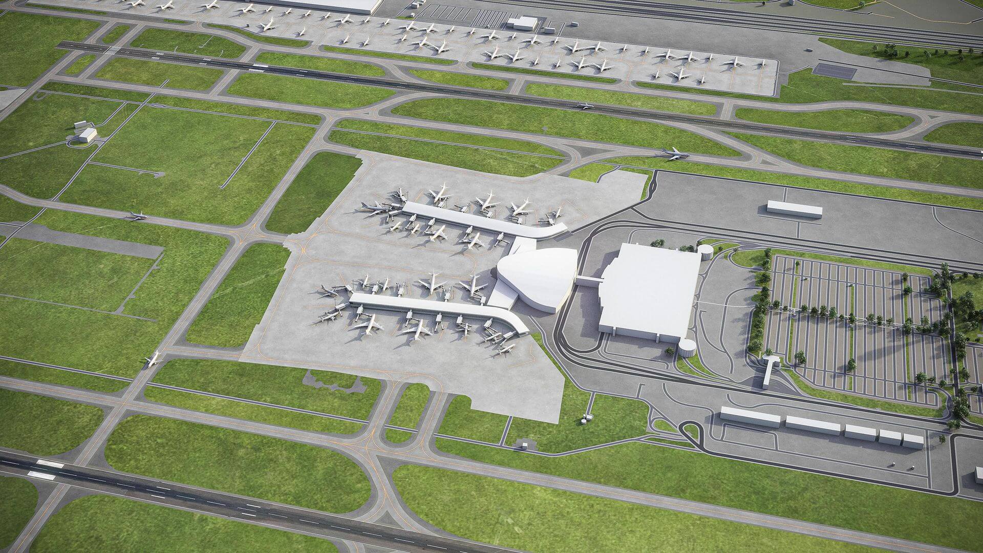 Indianapolis International Airport - IND 3D Model by 3dcitymodels