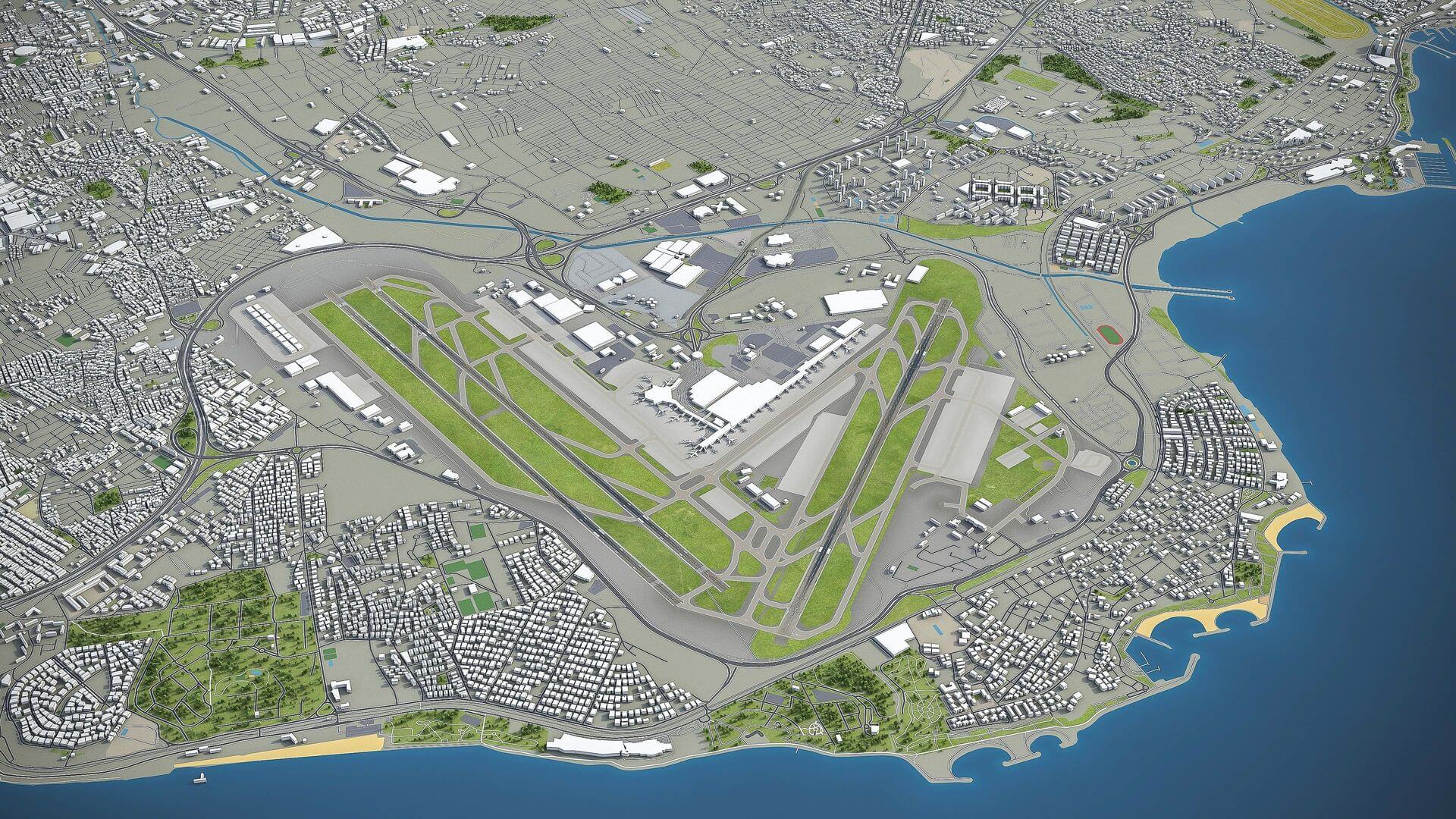 Istanbul Ataturk Airport - ISL 3D Model by 3dcitymodels