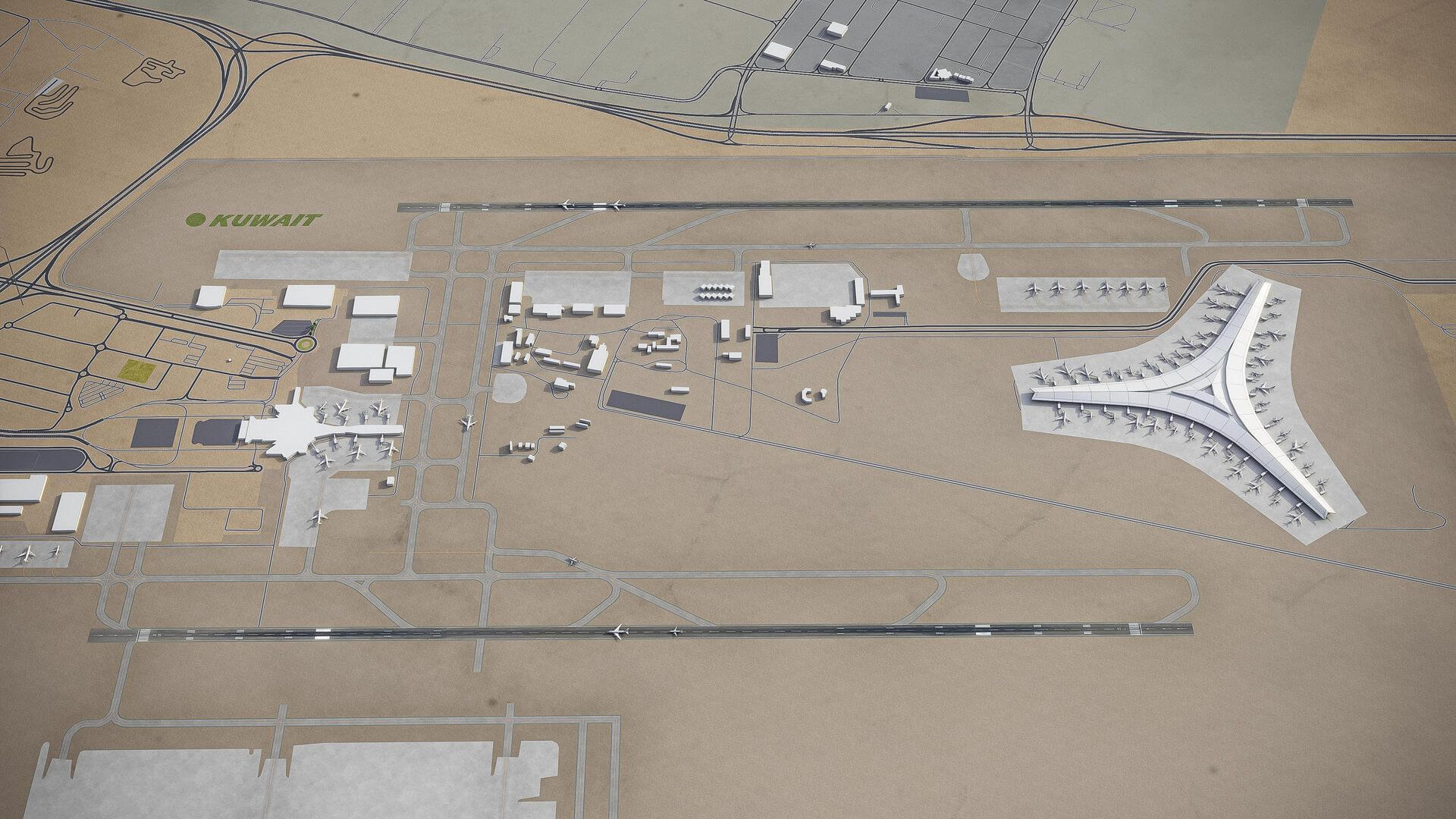 Kuwait International Airport - KWI 3D Model by 3dcitymodels