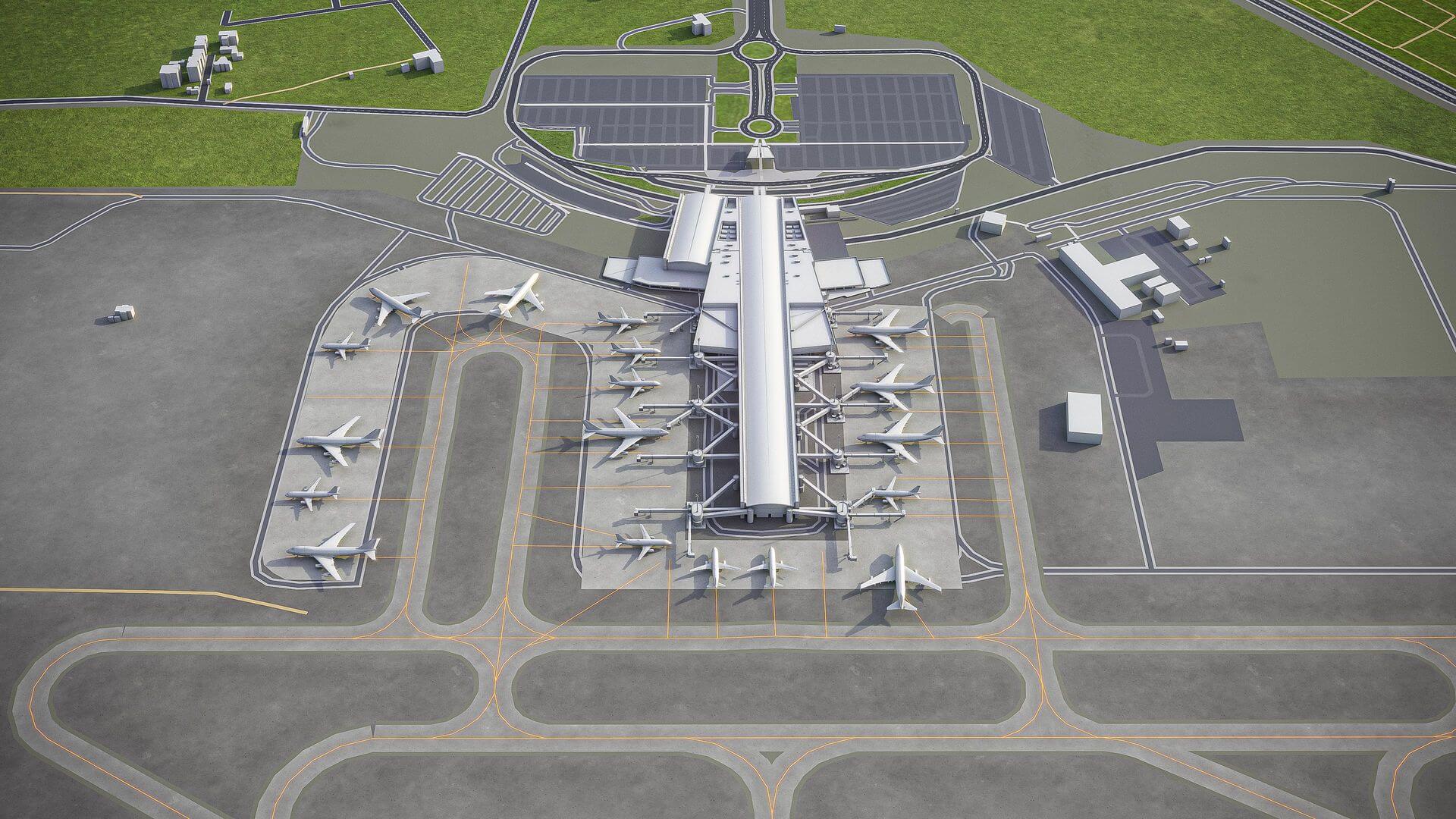 Larnaca International Airport - LCA 3D Model by 3dcitymodels