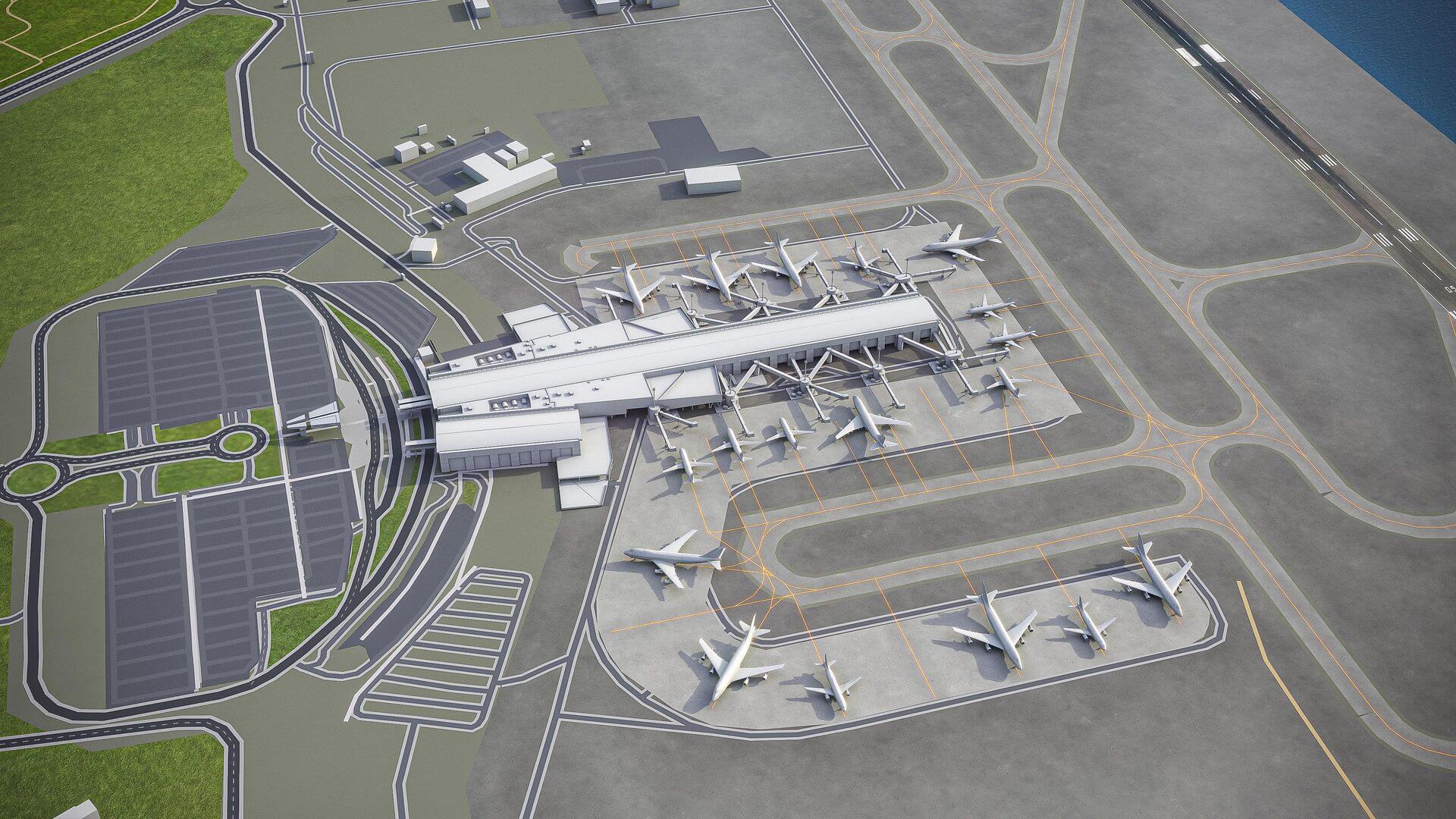 Larnaca International Airport - LCA 3D Model by 3dcitymodels