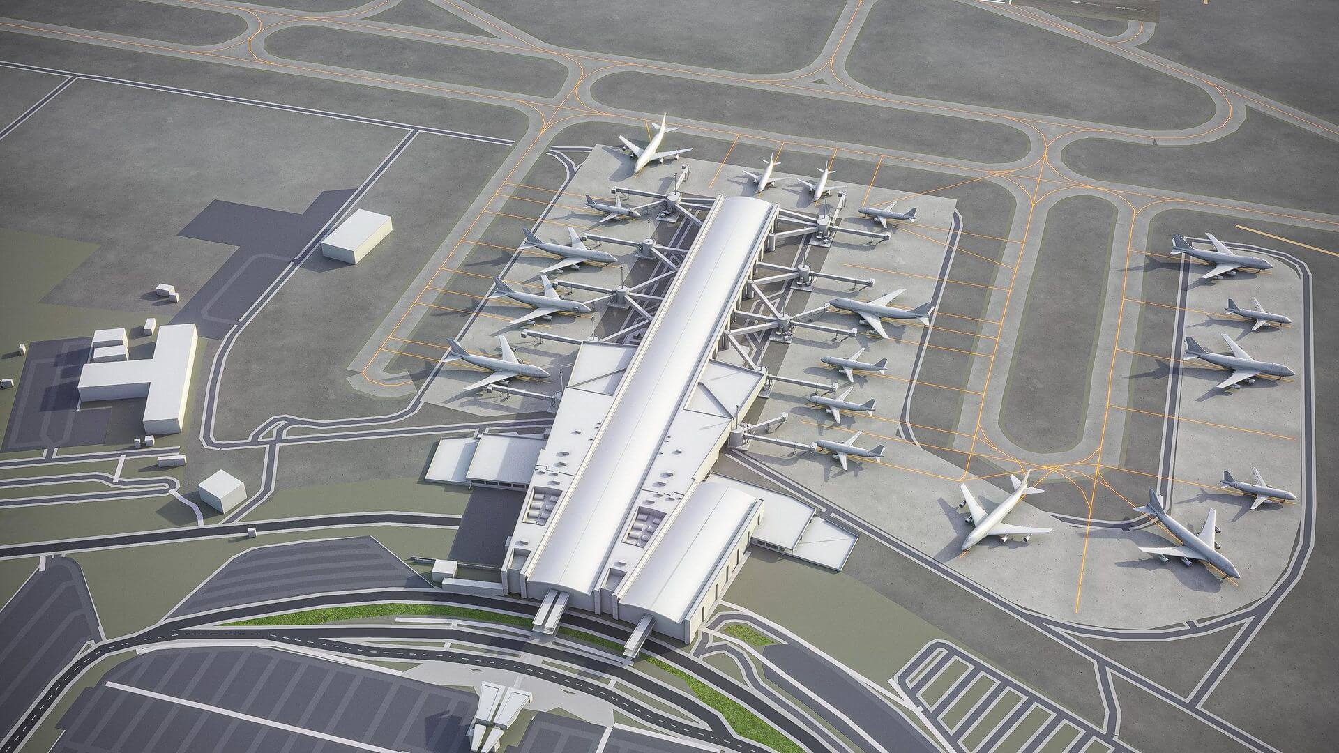 Larnaca International Airport - LCA 3D Model by 3dcitymodels