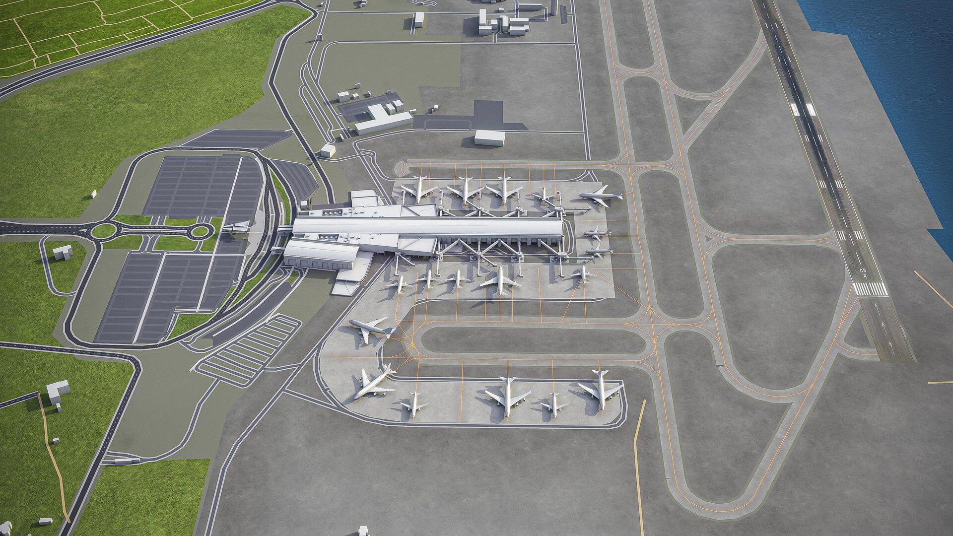 Larnaca International Airport - LCA 3D Model by 3dcitymodels