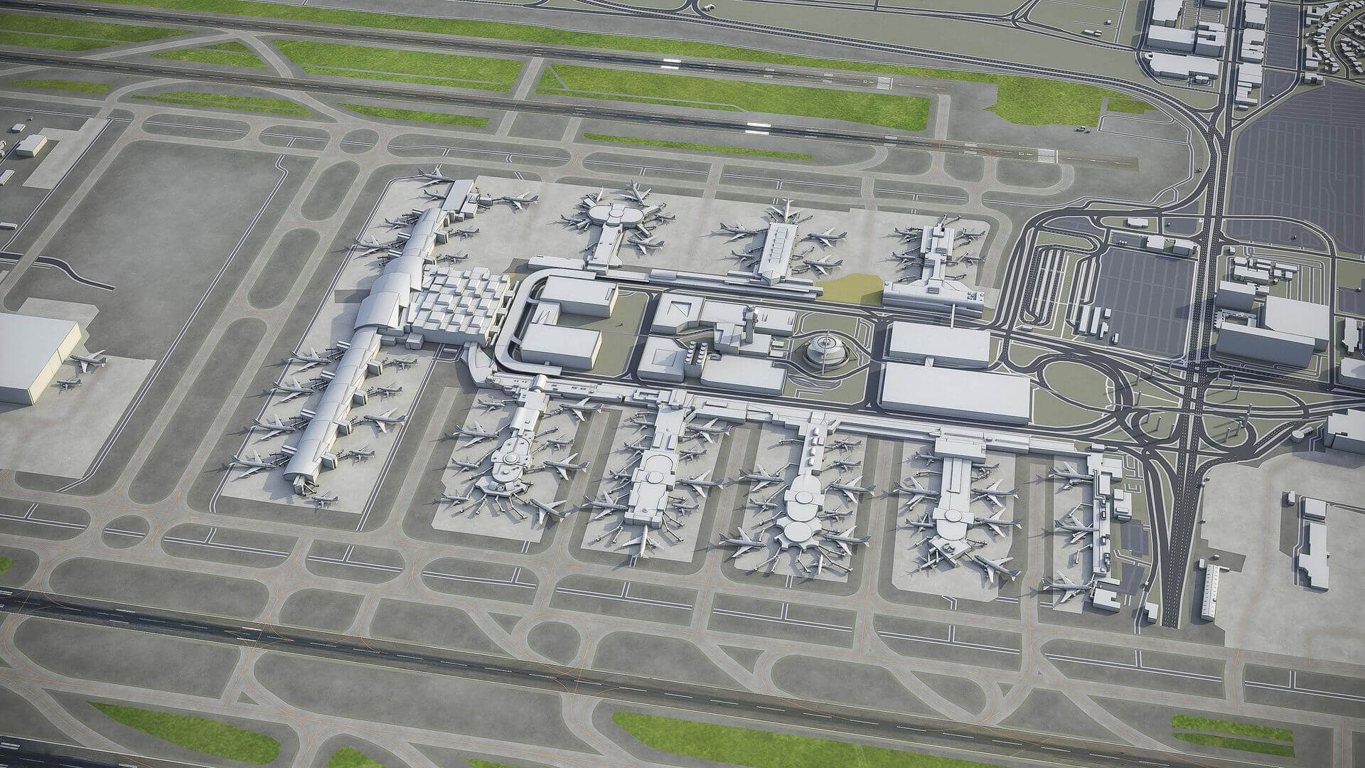 Los Angeles International Airport - LAX 3D Model by 3dcitymodels