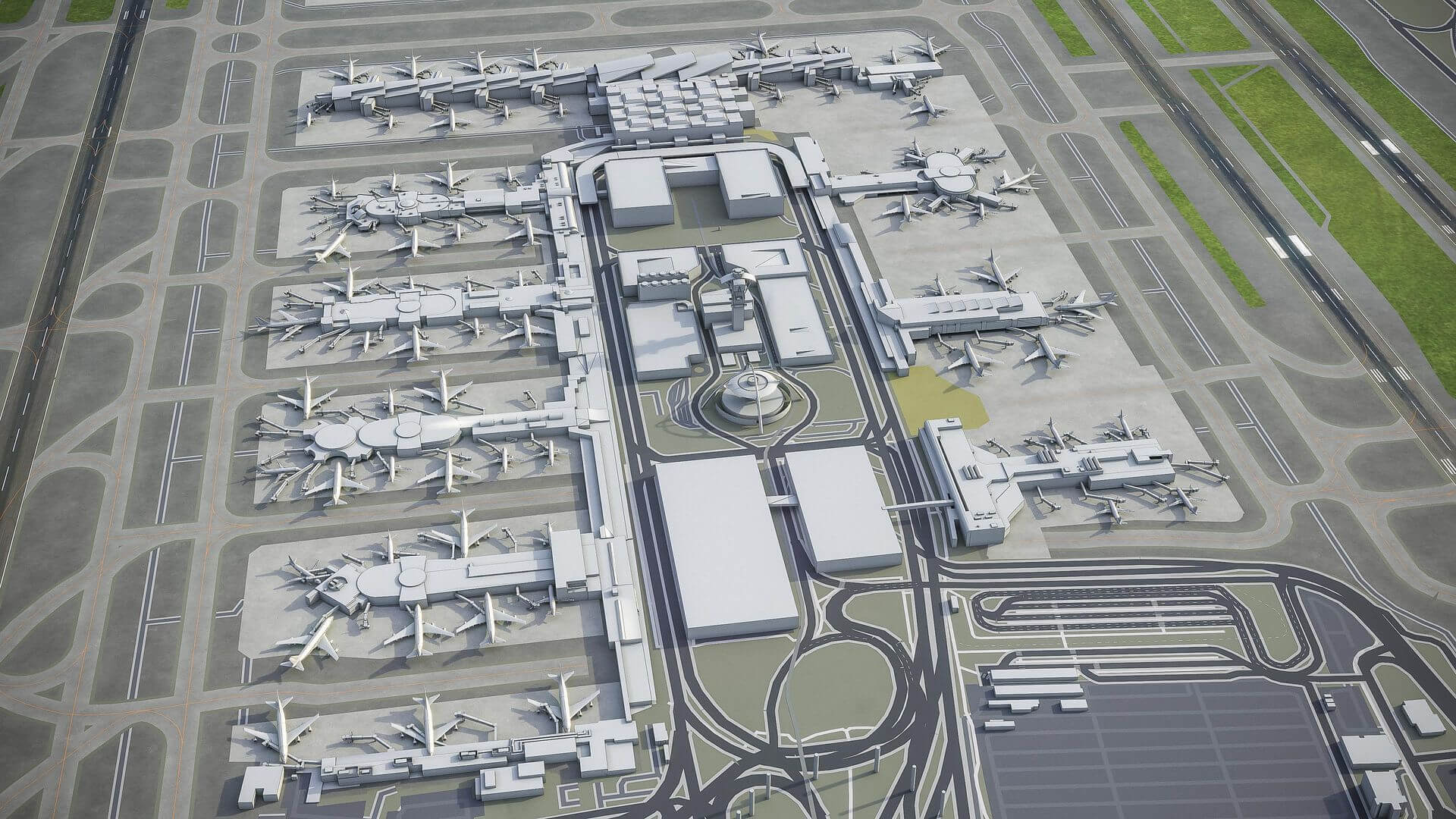 Los Angeles International Airport - LAX 3D Model by 3dcitymodels