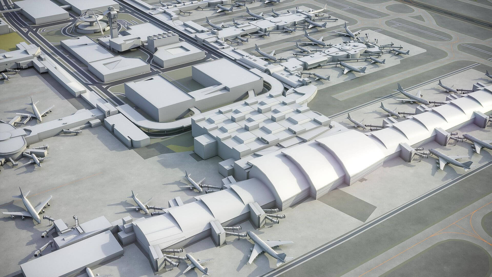 Los Angeles International Airport - LAX 3D Model by 3dcitymodels