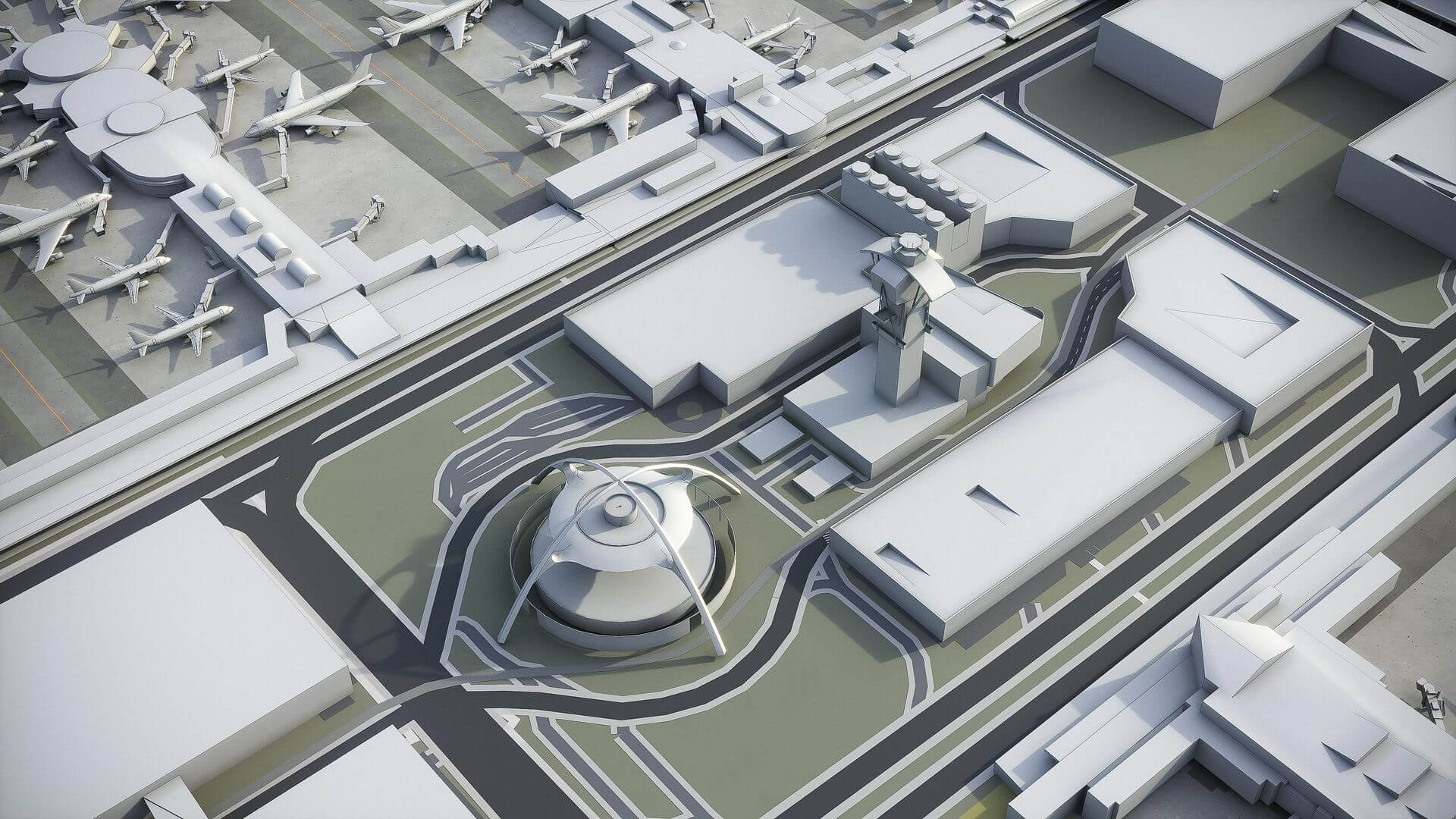 Los Angeles International Airport - LAX 3D Model by 3dcitymodels