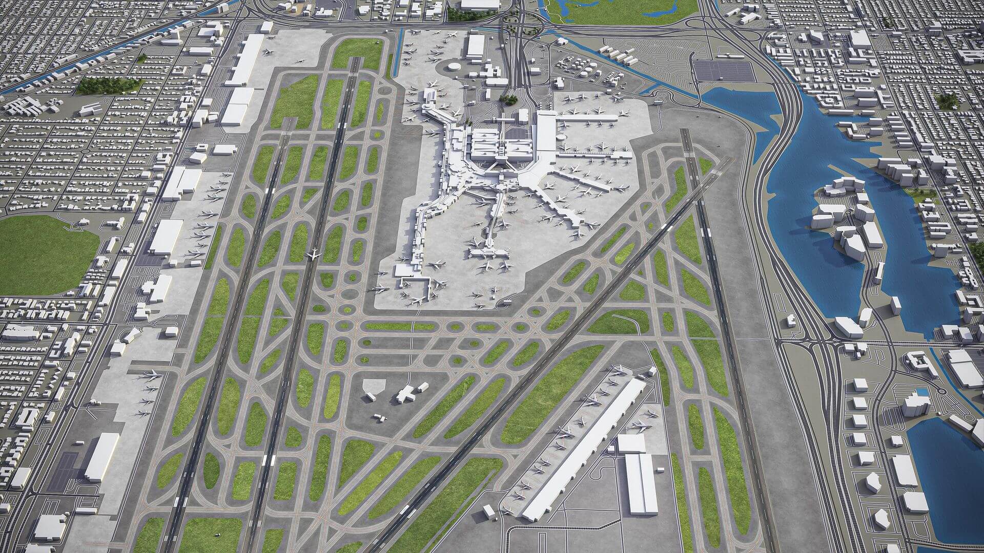 Miami International Airport - MIA 3D Model by 3dcitymodels