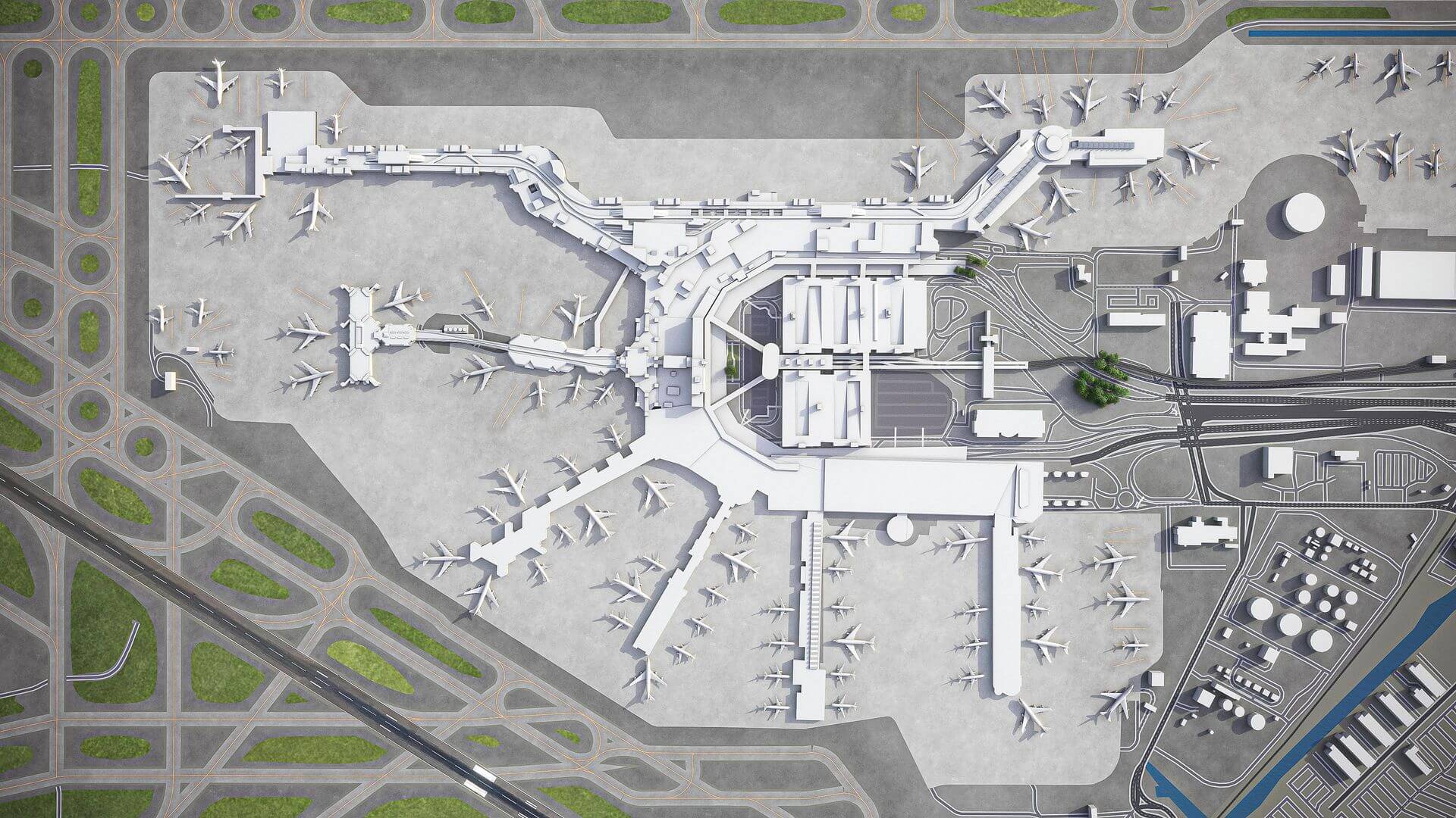 Miami International Airport - MIA 3D Model by 3dcitymodels