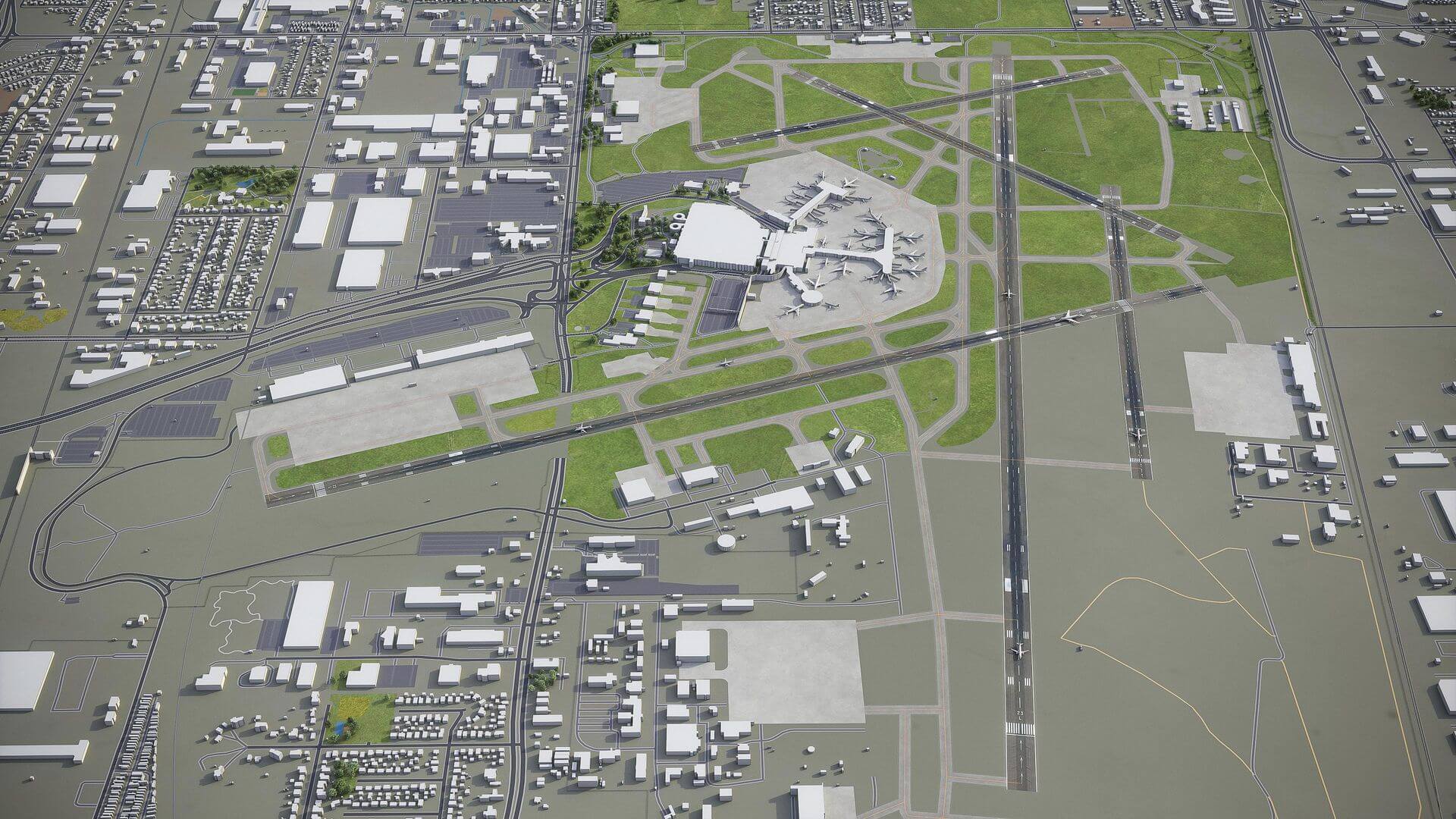 Milwaukee Mitchell International Airport - MKE 3D Model by 3dcitymodels