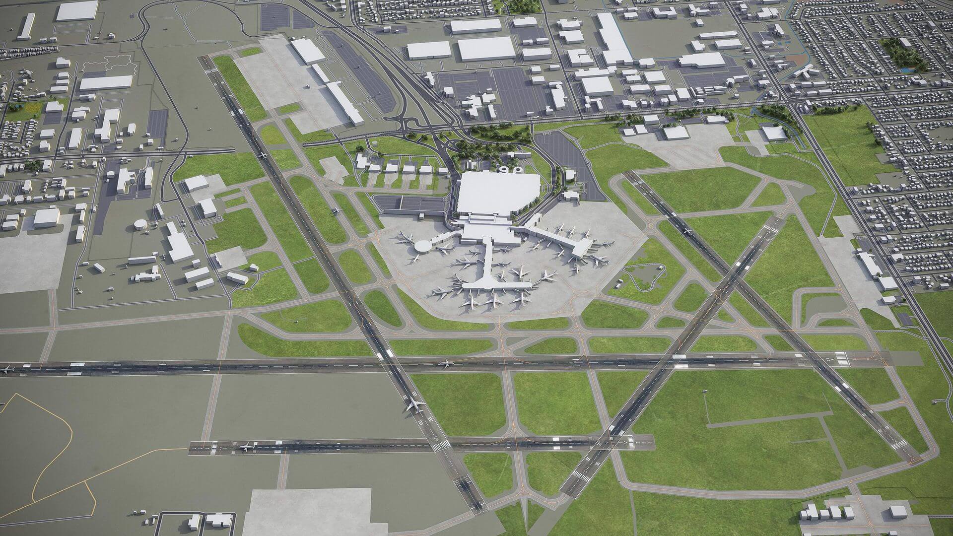 Milwaukee Mitchell International Airport - MKE 3D Model by 3dcitymodels