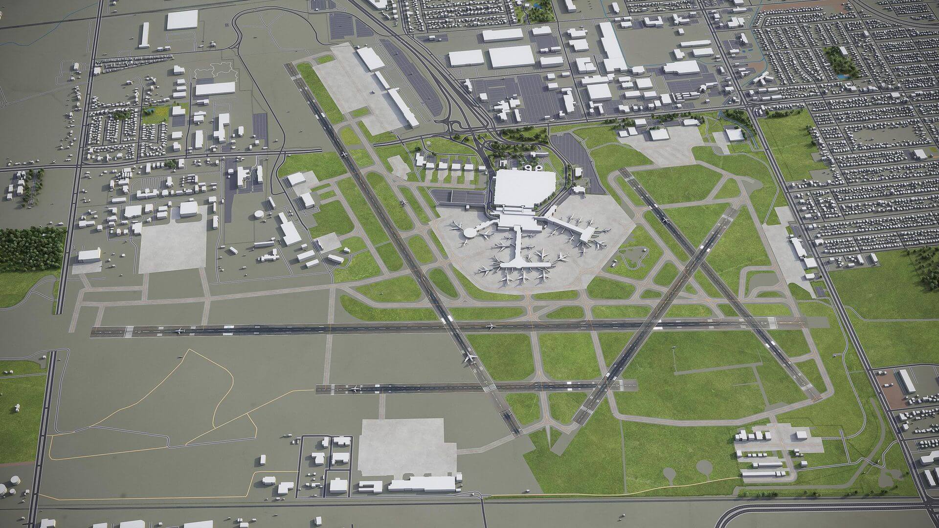 Milwaukee Mitchell International Airport - MKE 3D Model by 3dcitymodels