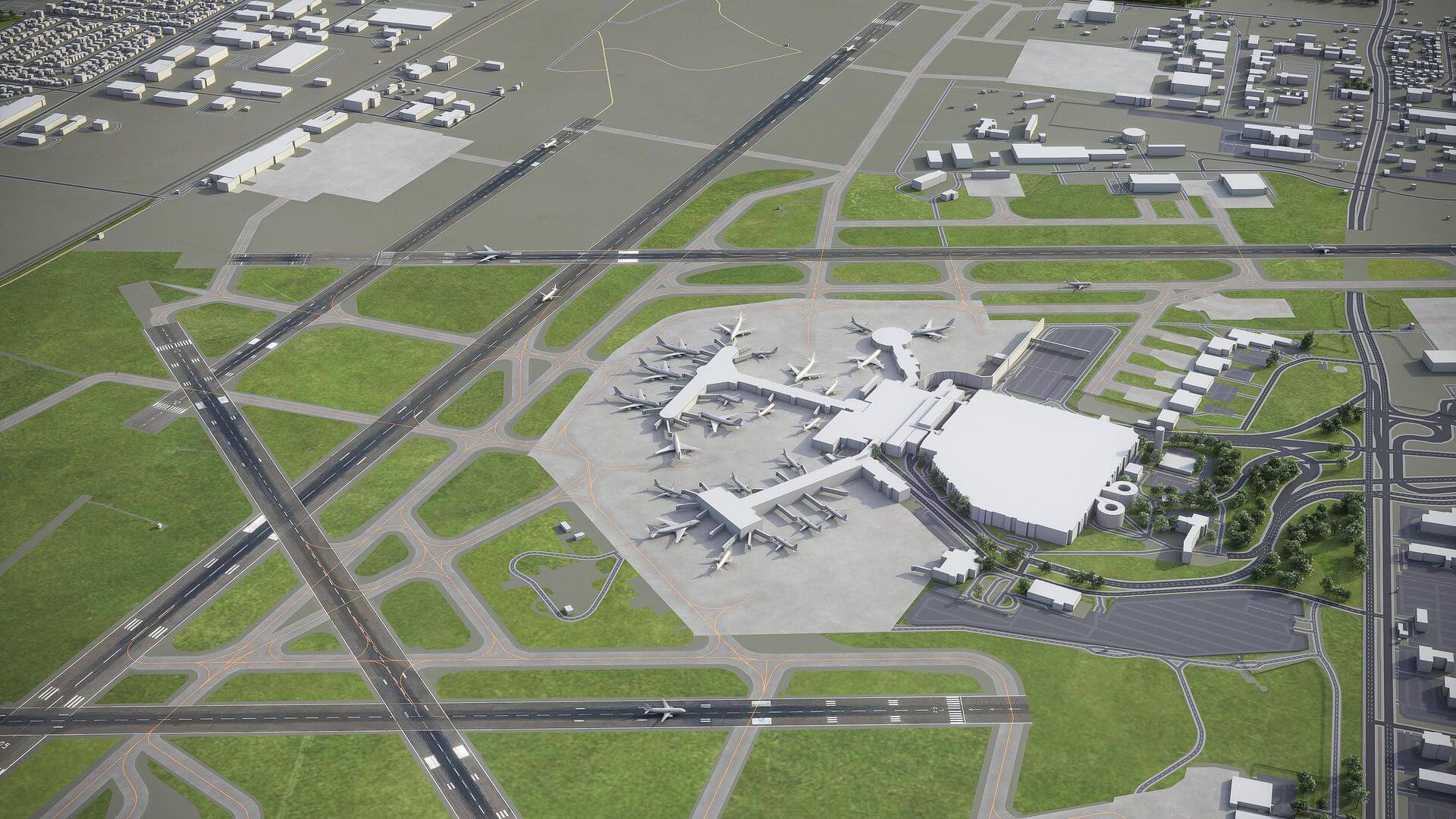 Milwaukee Mitchell International Airport - MKE 3D Model by 3dcitymodels
