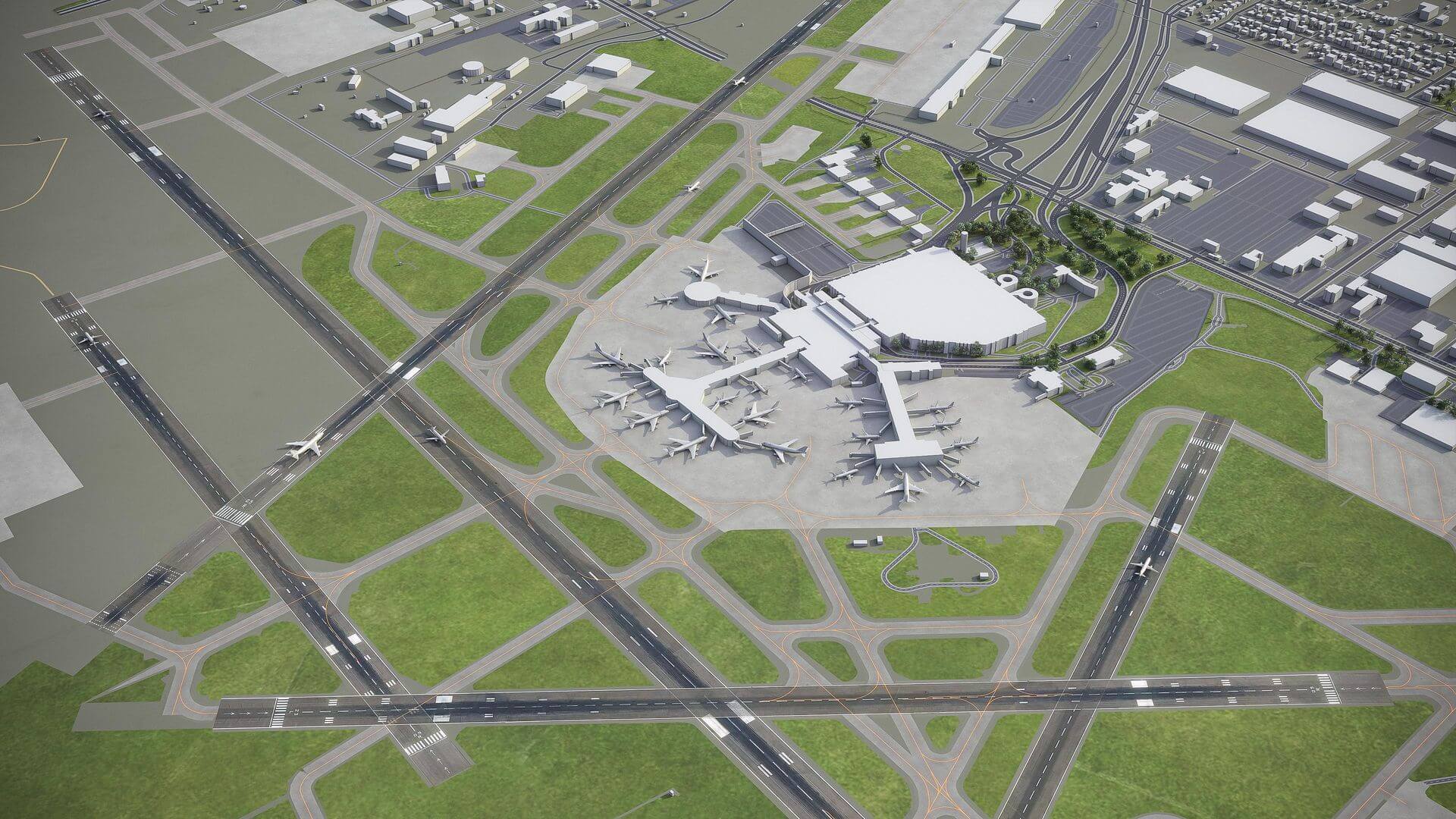 Milwaukee Mitchell International Airport - MKE 3D Model by 3dcitymodels