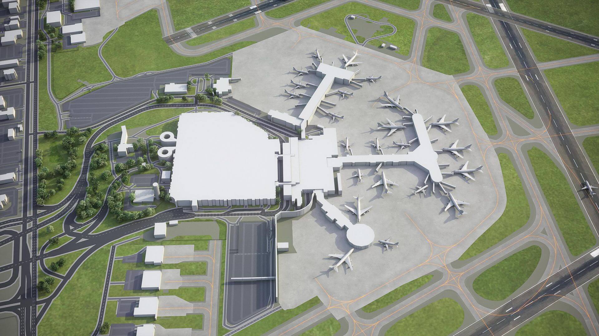 Milwaukee Mitchell International Airport - MKE 3D Model by 3dcitymodels