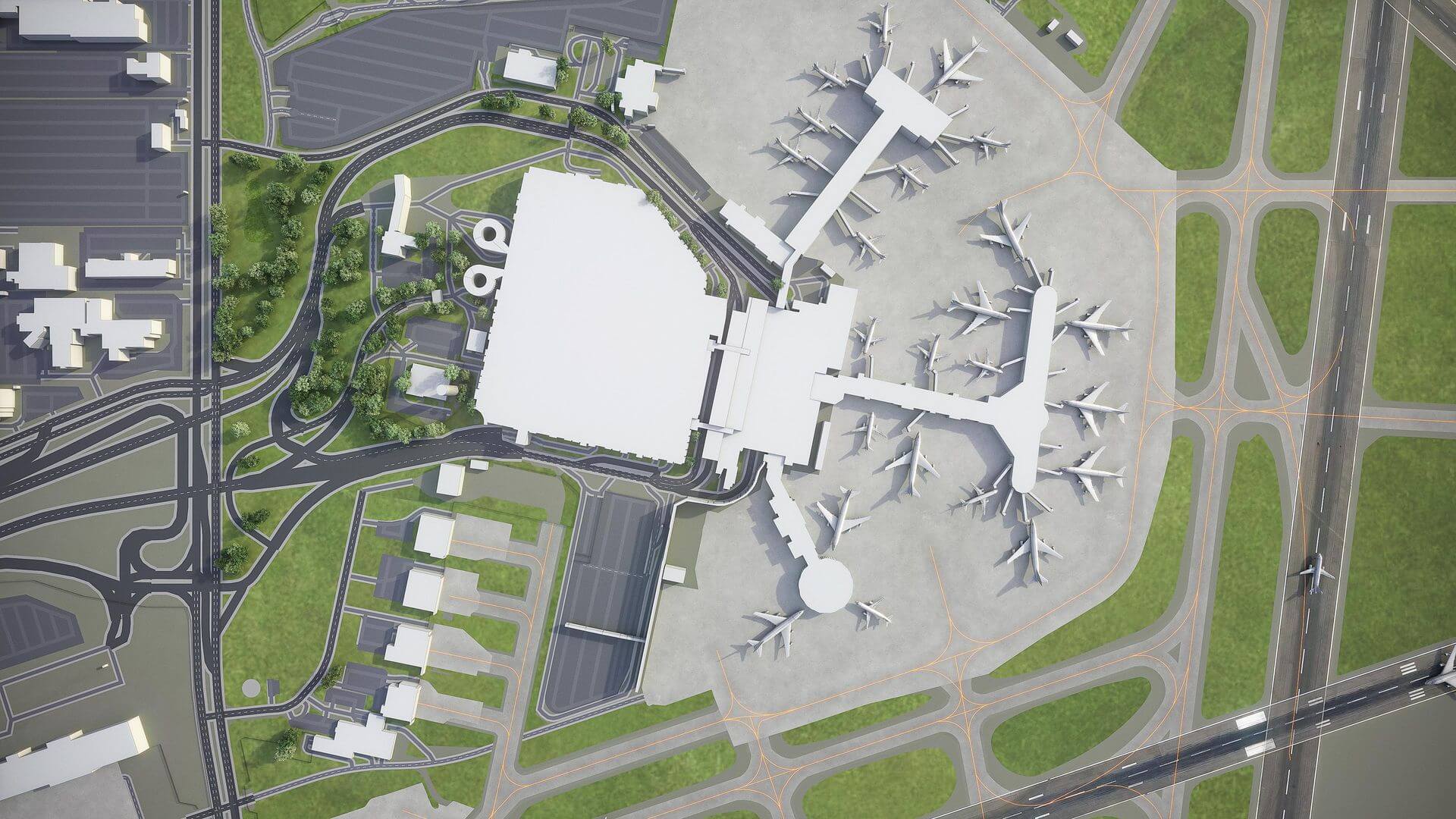 Milwaukee Mitchell International Airport - MKE 3D Model by 3dcitymodels