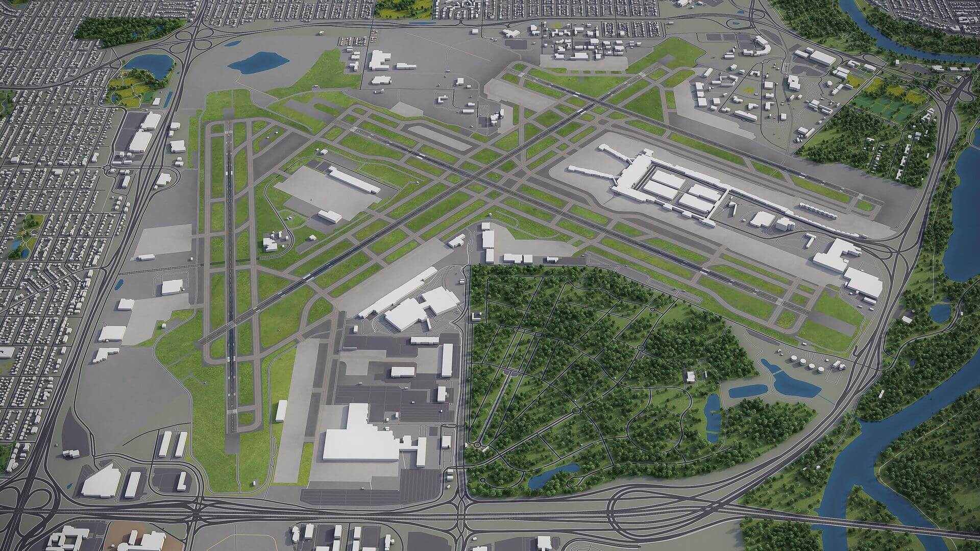 Minneapolis-Saint Paul International Airport - MSP 3D Model by 3dcitymodels