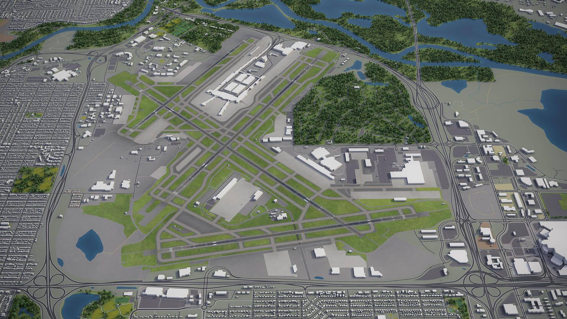 Minneapolis-Saint Paul International Airport - MSP 3D Model by 3dcitymodels