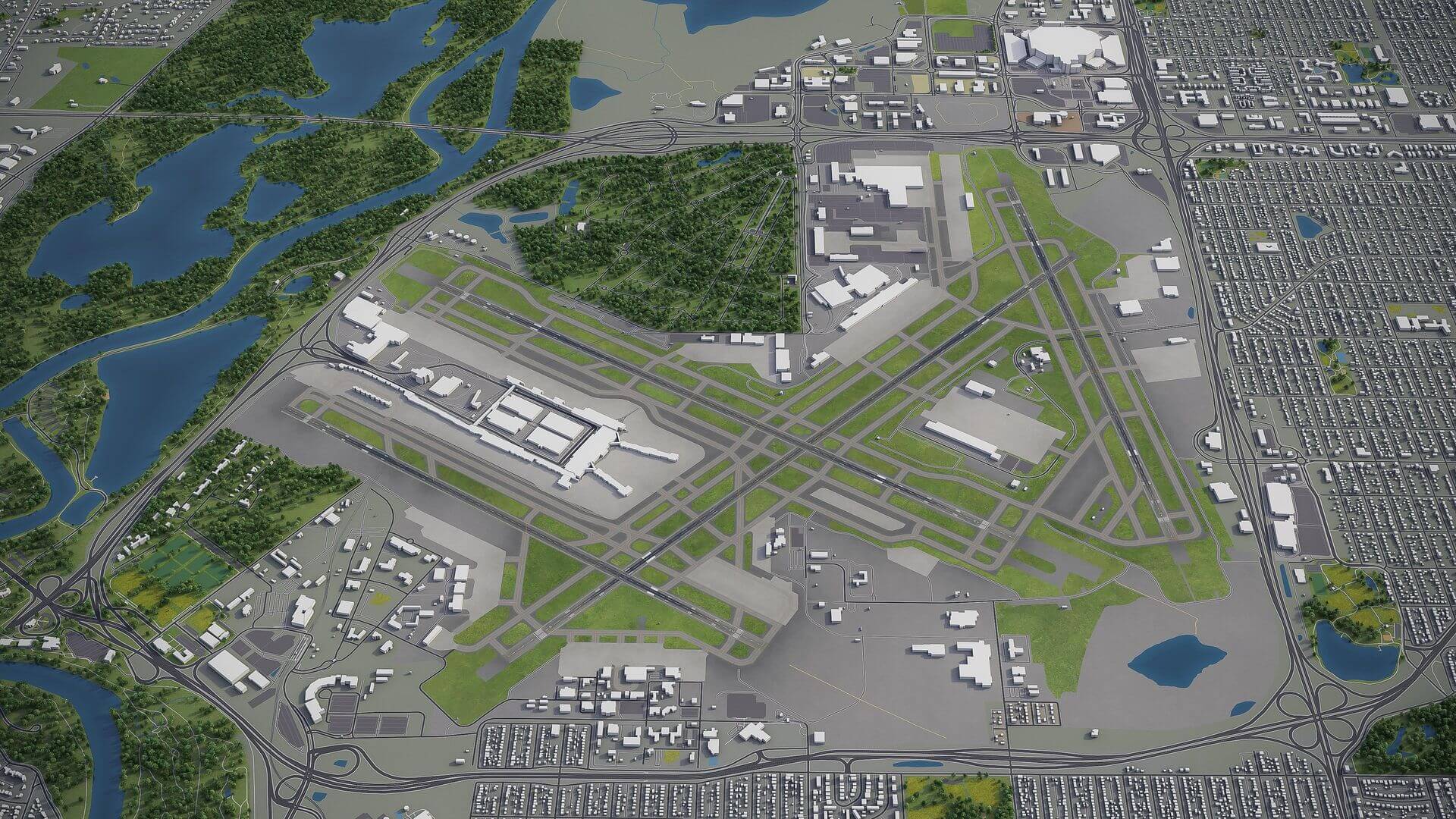 Minneapolis-Saint Paul International Airport - MSP 3D Model by 3dcitymodels